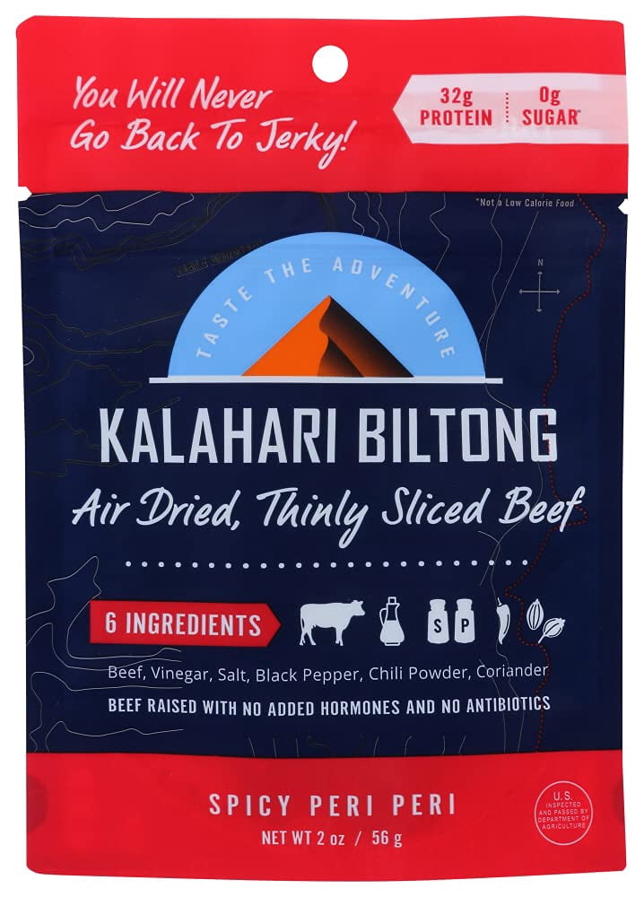 Kalahari Biltong Spicy Peri MZF22 Peri Air-Dried Sliced Beef - Case of ...