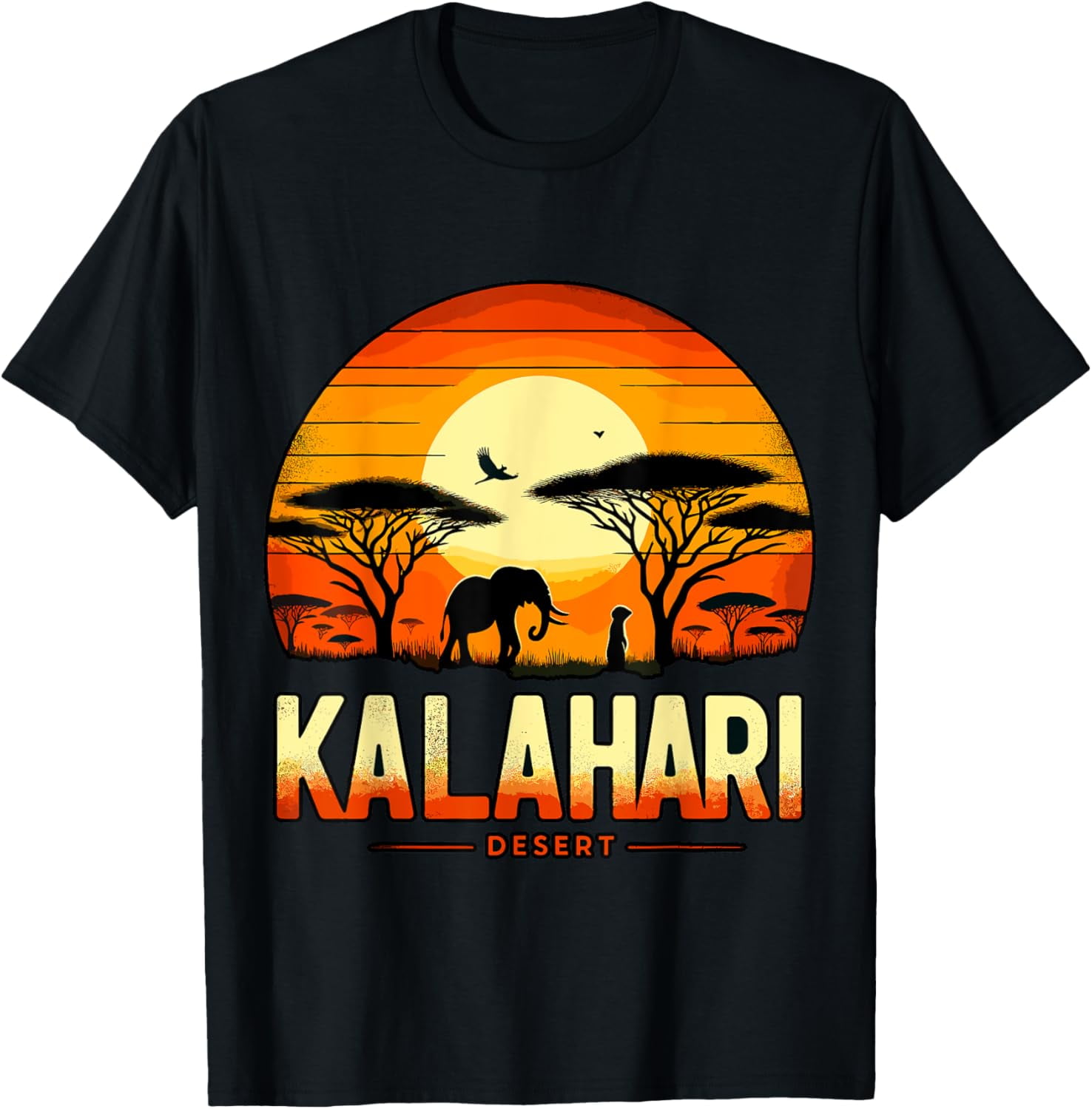 Kalahari Desert Africa Safari Elephant Sunset T-Shirt - Walmart.com