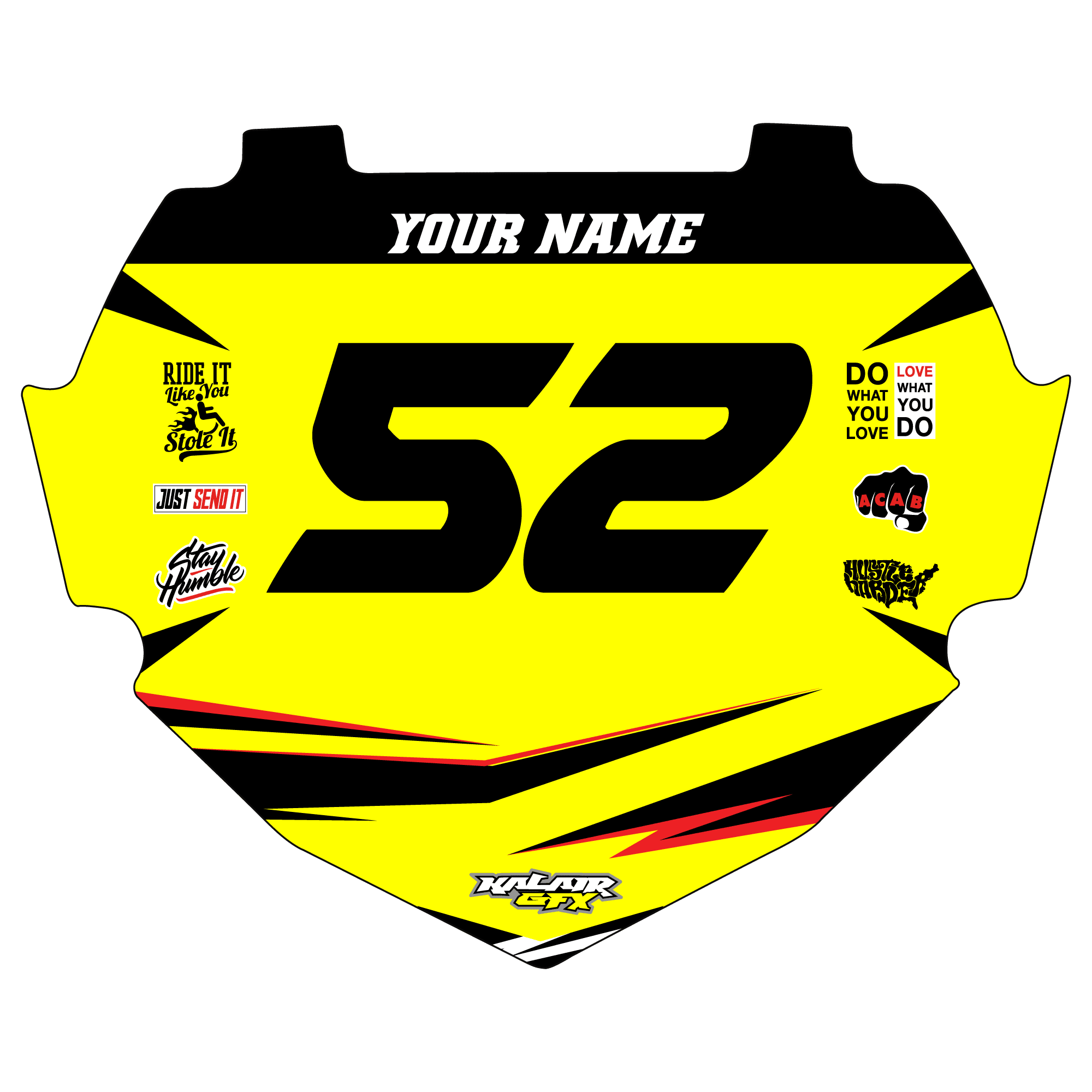 Kalair GFX Custom BMX Box Two Number Plate Decals - Personalize Your ...