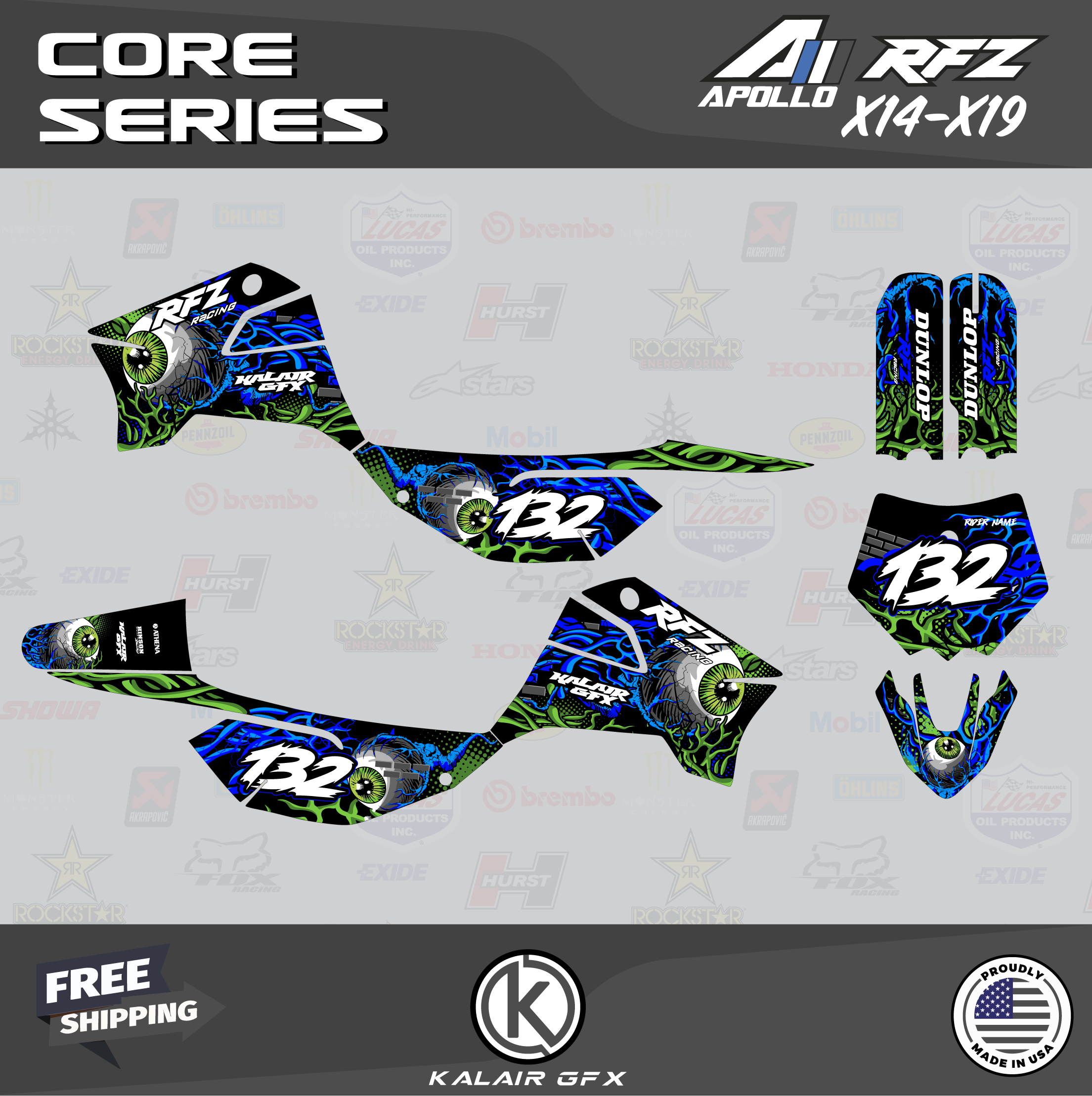 Kalair GFX Graphics Kit for Apollo RFZ X4-X6 X14-X19 (All Years) Core Series - Walmart.com