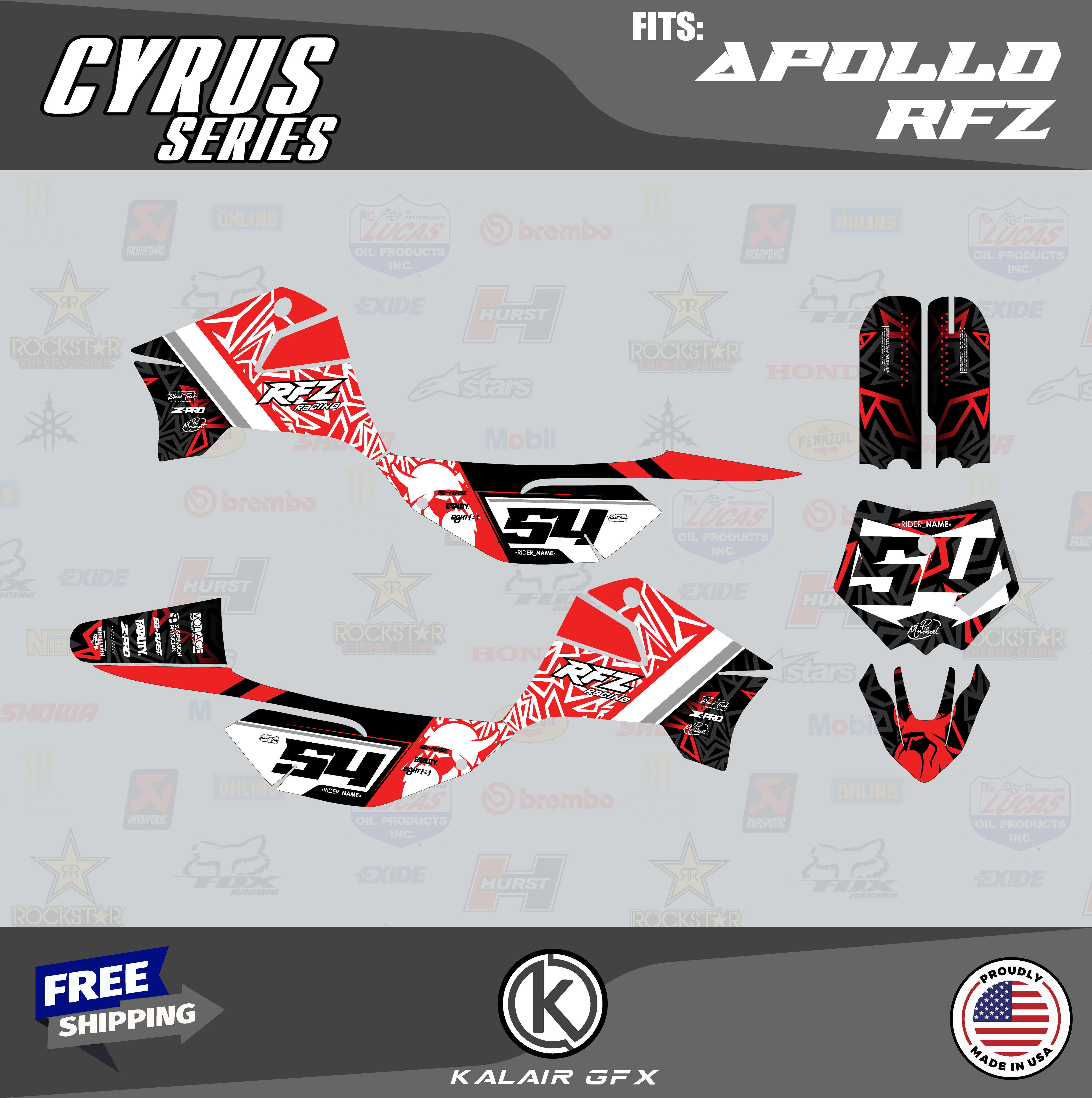 Kalair GFX Graphics Kit for Apollo RFZ X4-X6 X14-X19 (All Years) Cyrus ...
