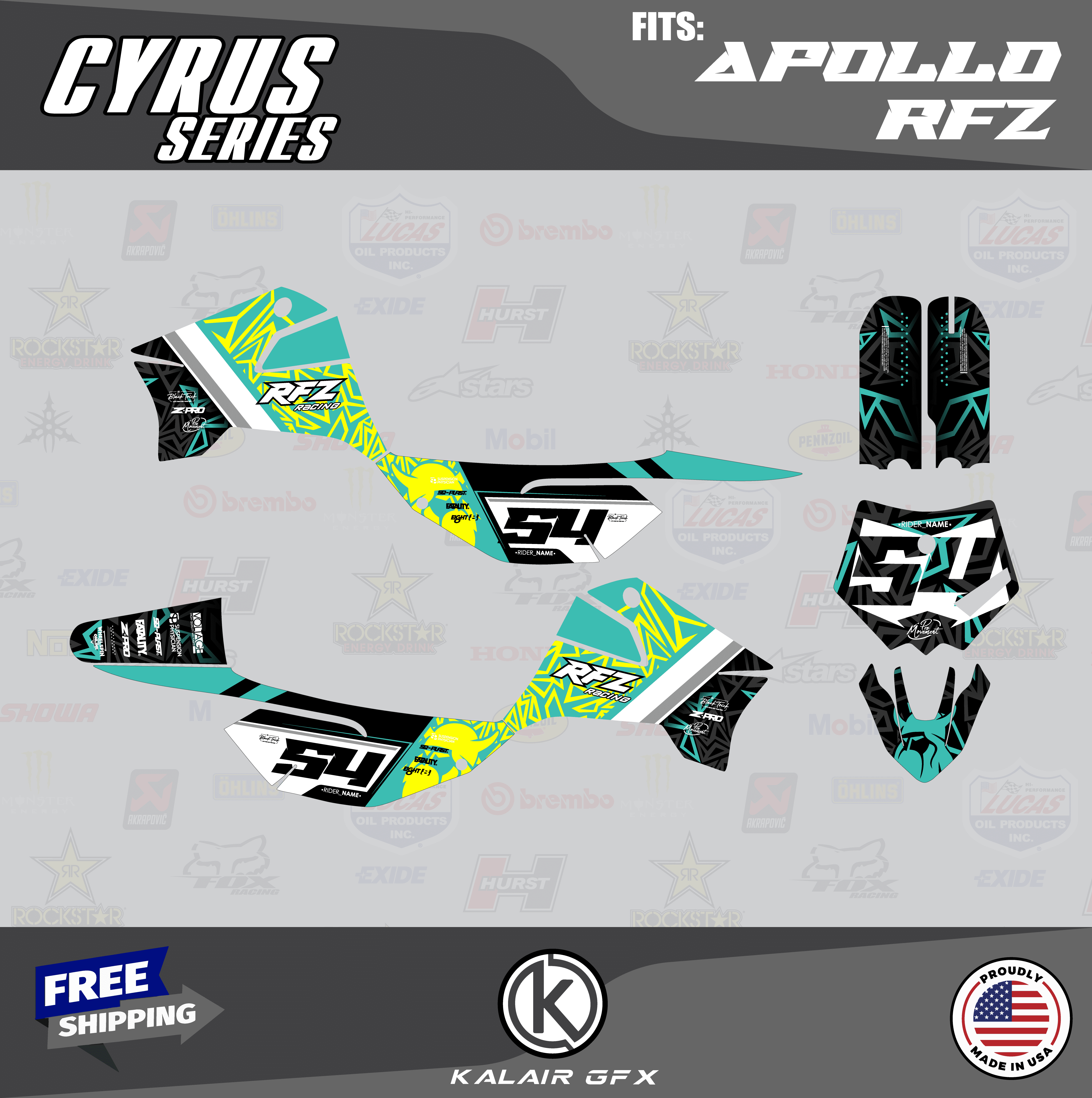 Kalair GFX Graphics Kit for Apollo RFZ X4-X6 X14-X19 (All Years) Cyrus ...