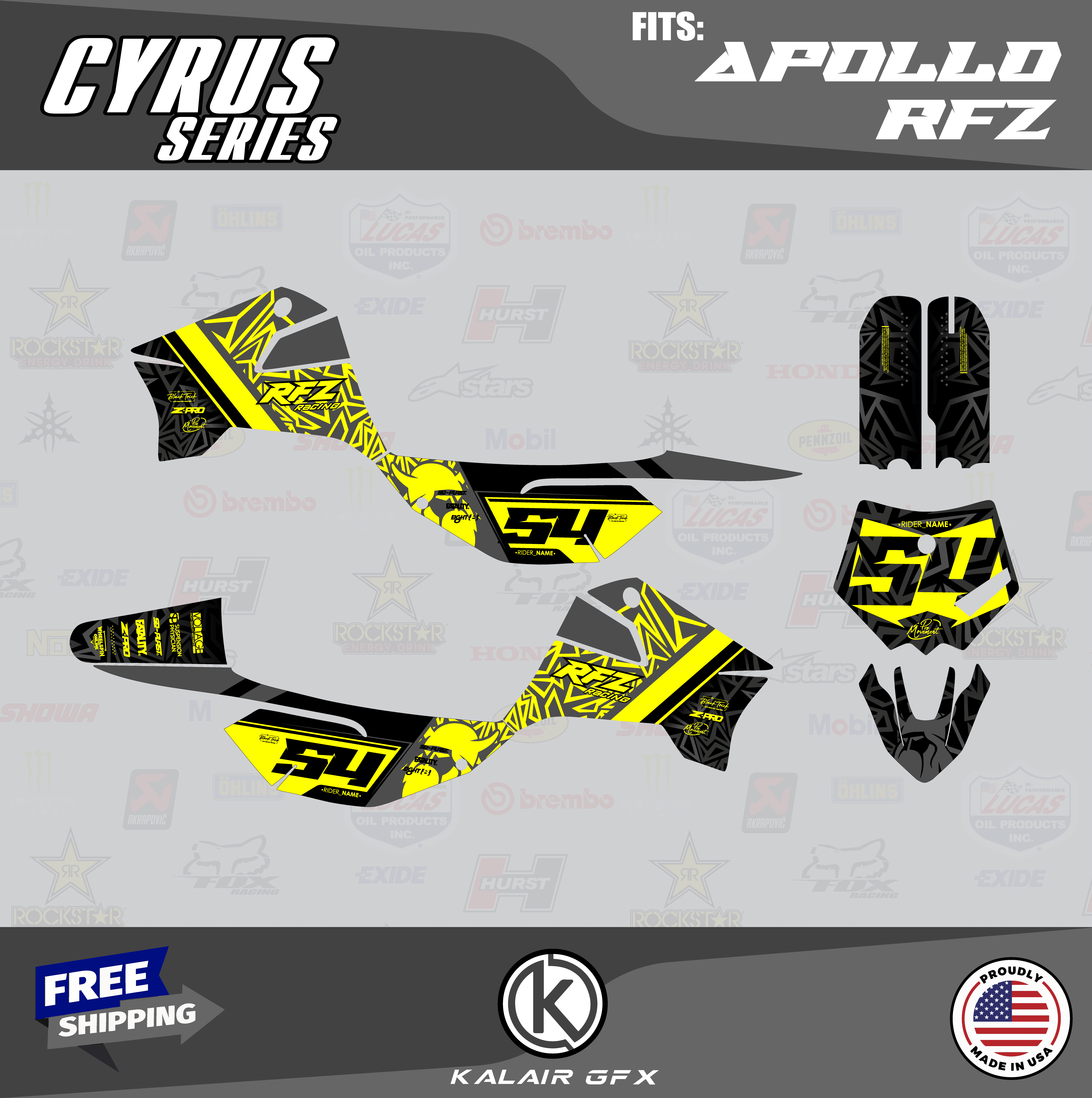 Kalair GFX Graphics Kit for Apollo RFZ X4-X6 X14-X19 (All Years) Cyrus ...