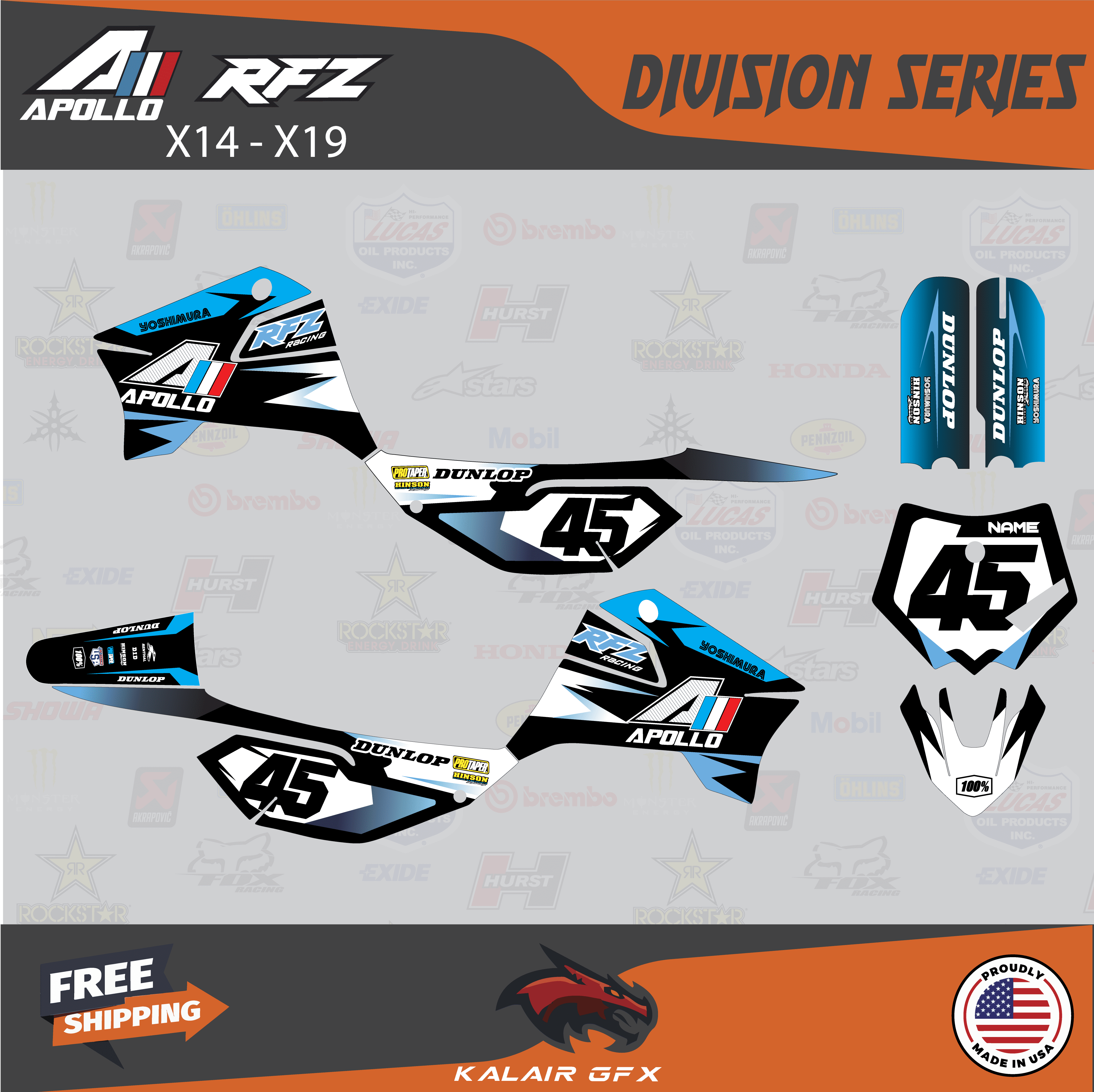 Kalair GFX Graphics Kit for Apollo RFZ X4-X6 X14-X19 (All Years ...