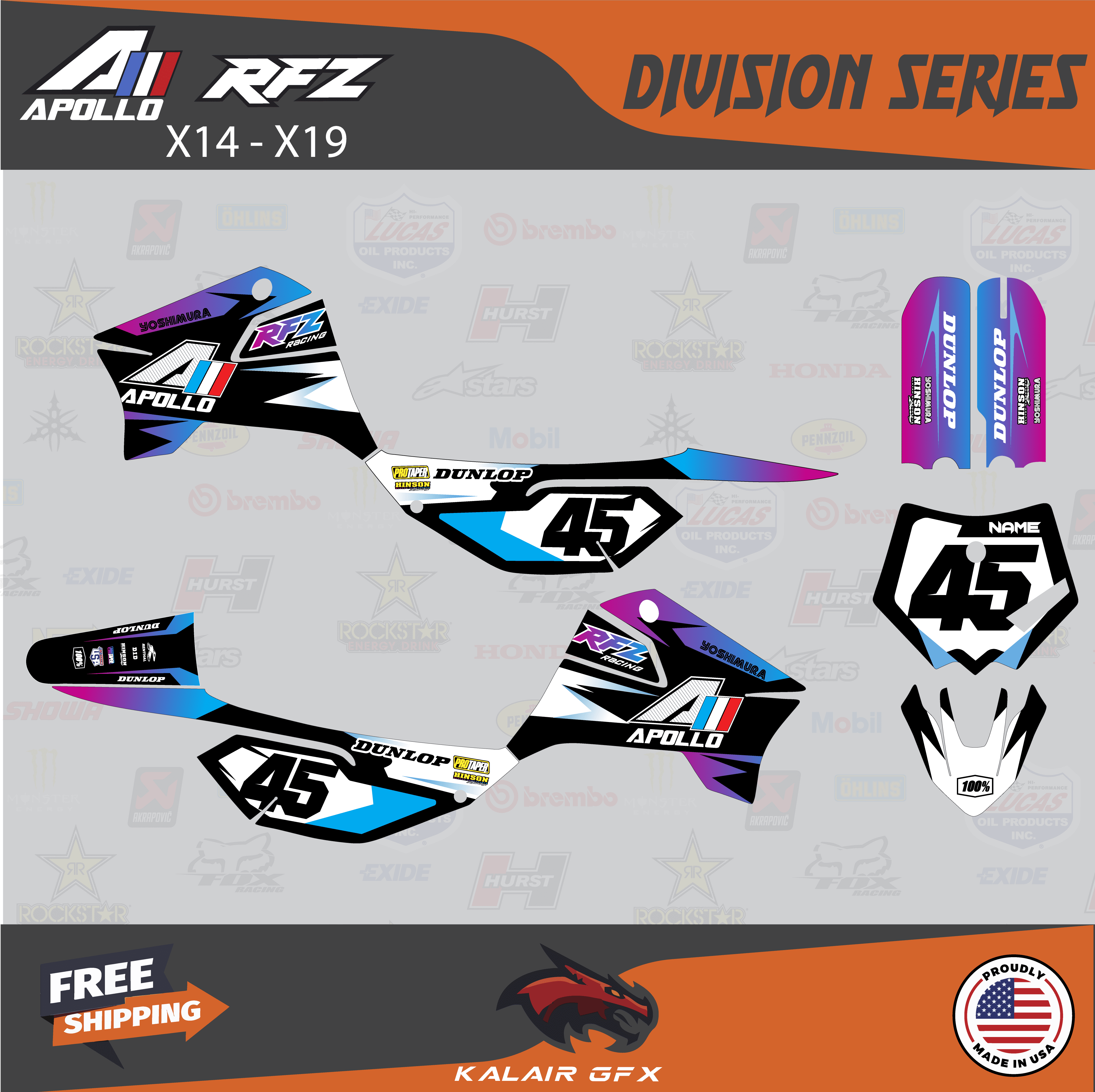 Kalair GFX Graphics Kit for Apollo RFZ X4-X6 X14-X19 (All Years ...