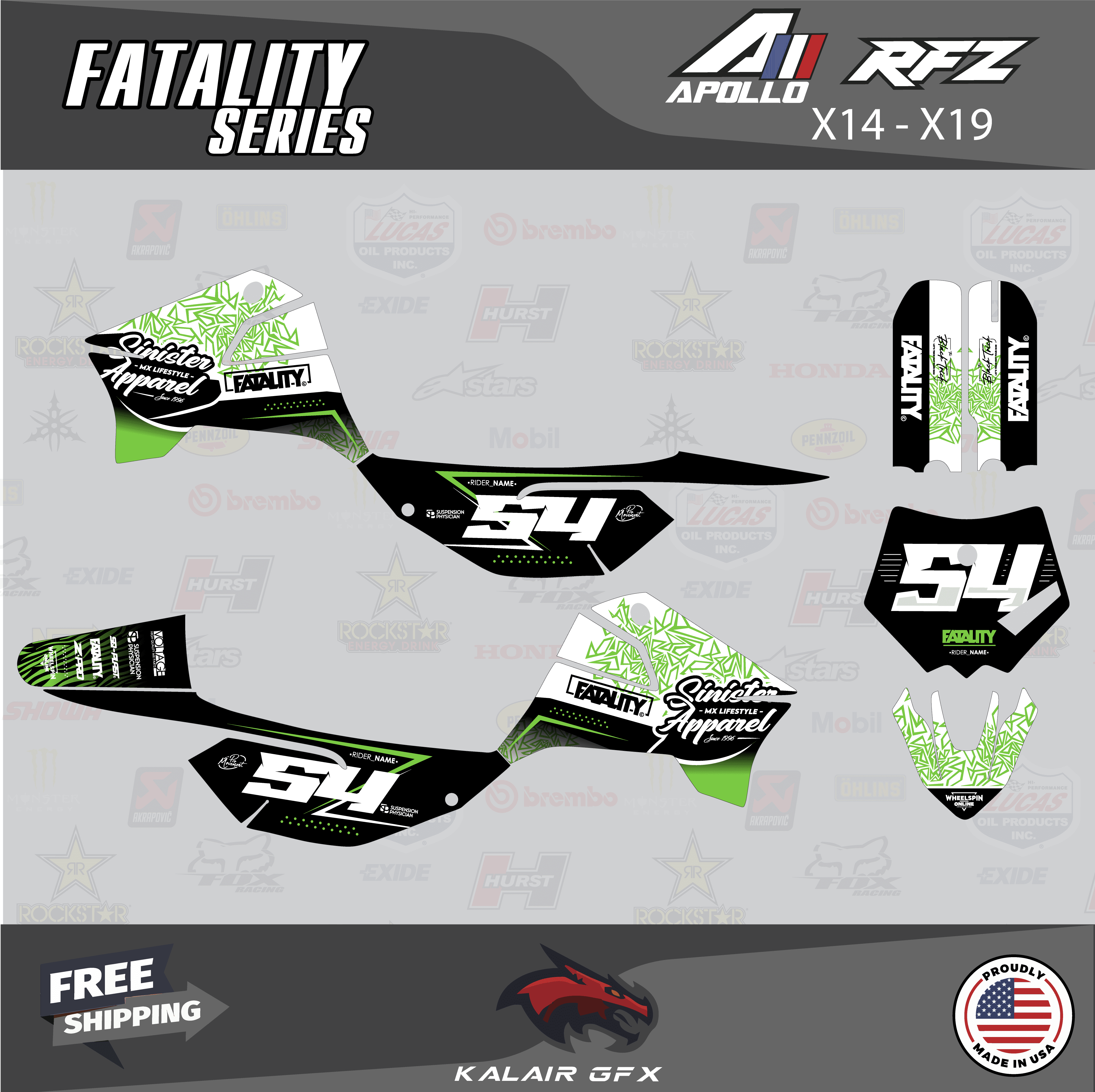 Kalair GFX Graphics Kit for Apollo RFZ X4-X6 X14-X19 (All Years ...