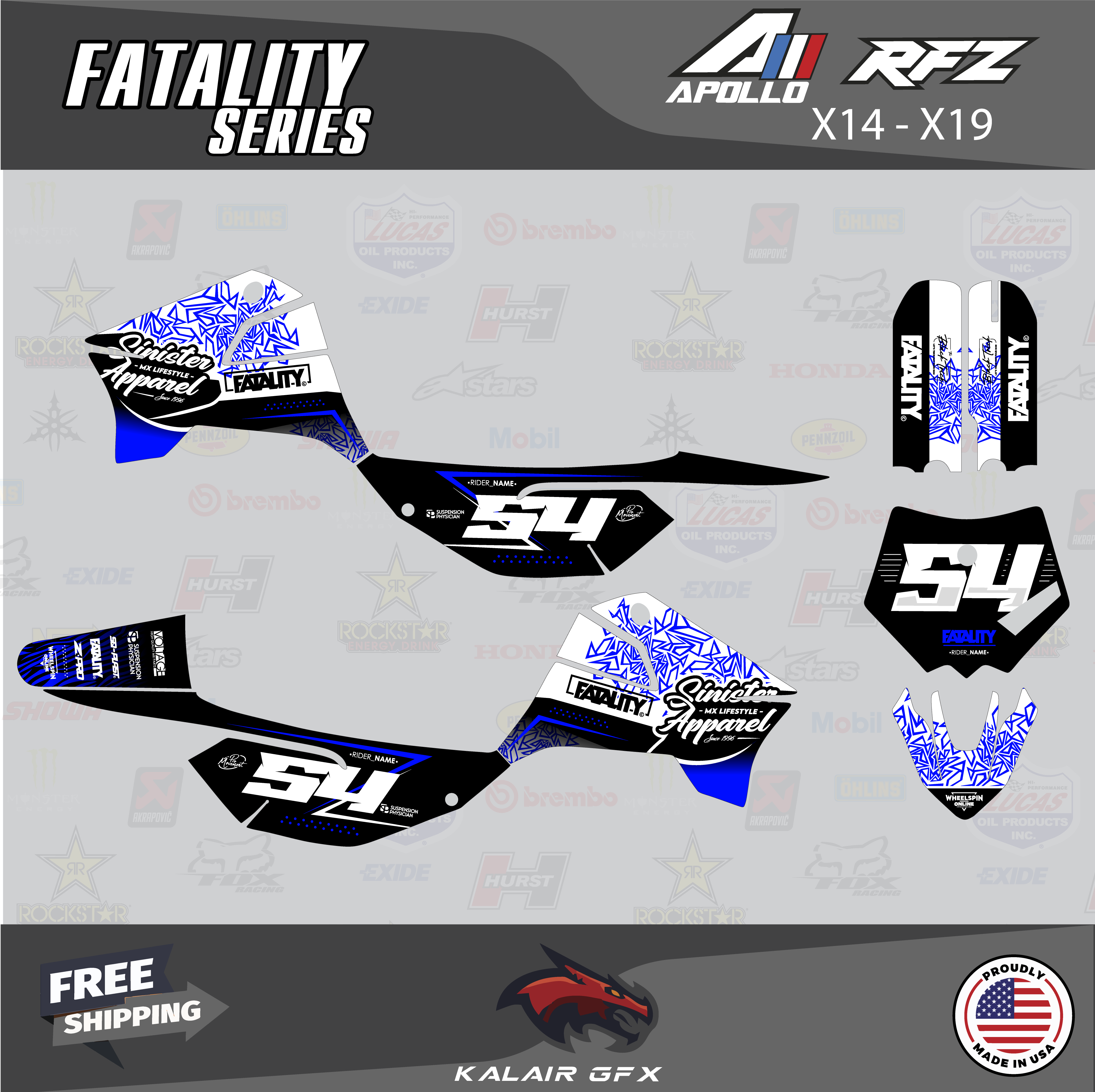 Kalair GFX Graphics Kit for Apollo RFZ X4-X6 X14-X19 (All Years ...