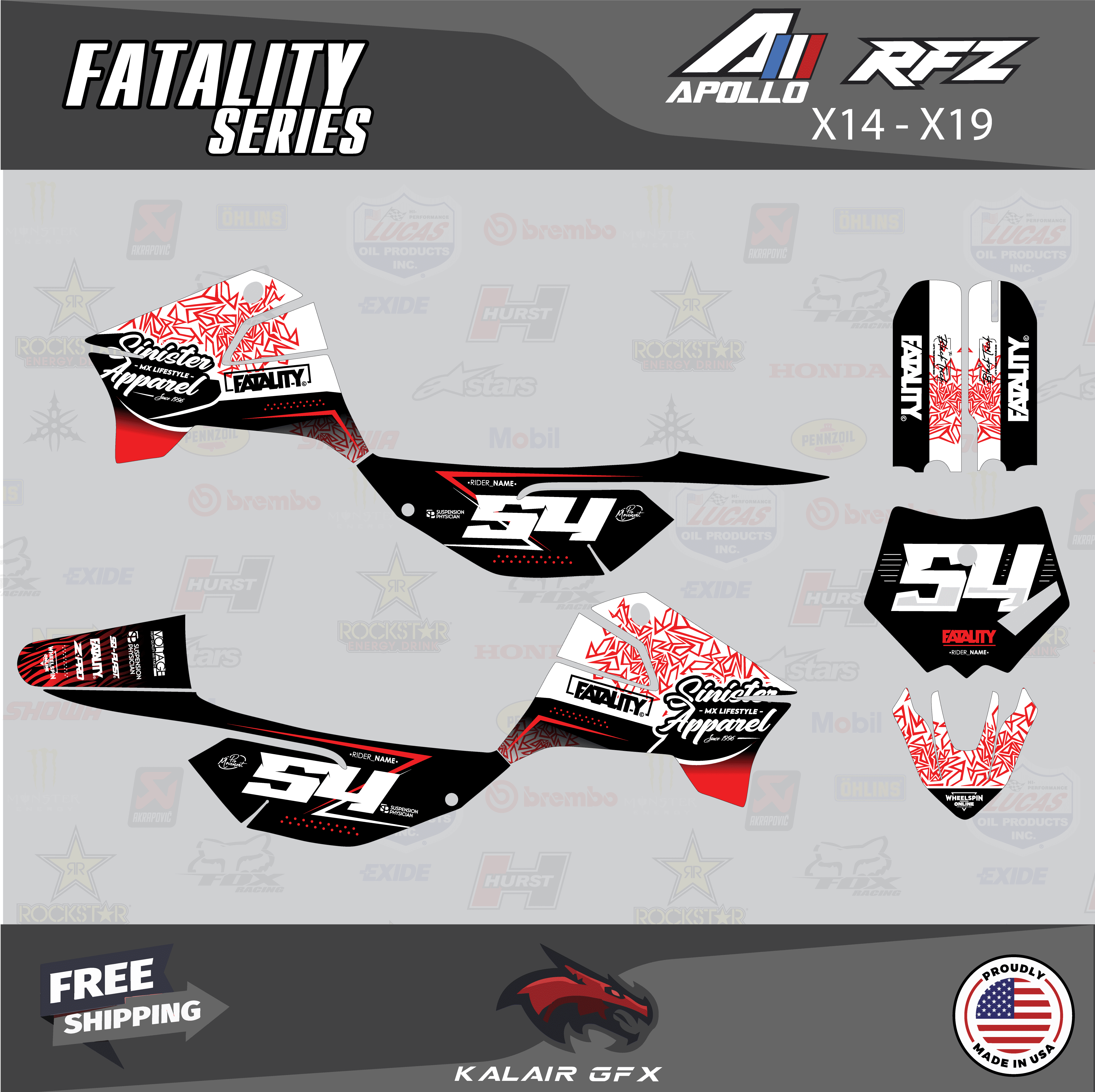 Kalair GFX Graphics Kit for Apollo RFZ X4-X6 X14-X19 (All Years ...