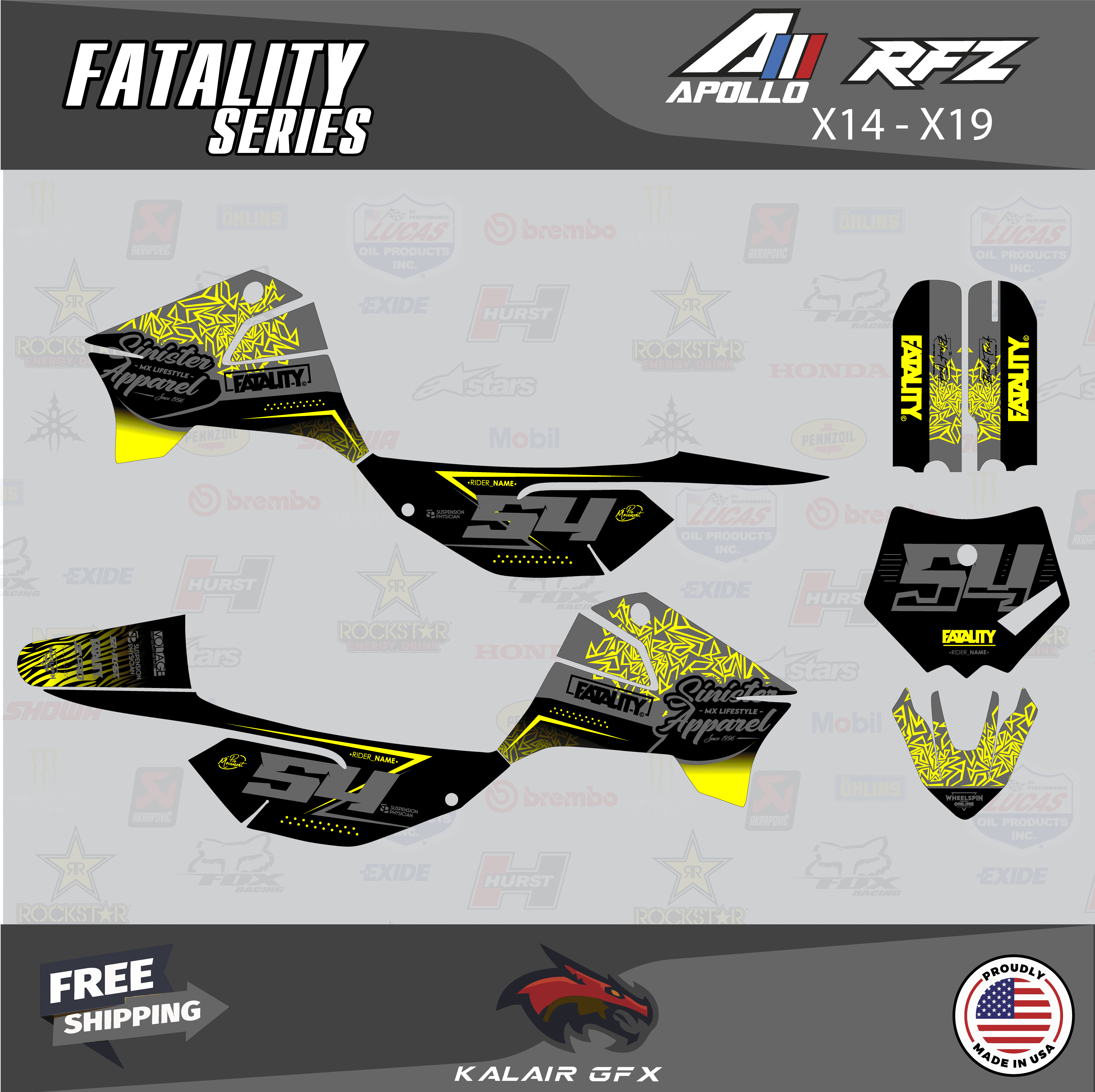 Kalair GFX Graphics Kit for Apollo RFZ X4-X6 X14-X19 (All Years ...