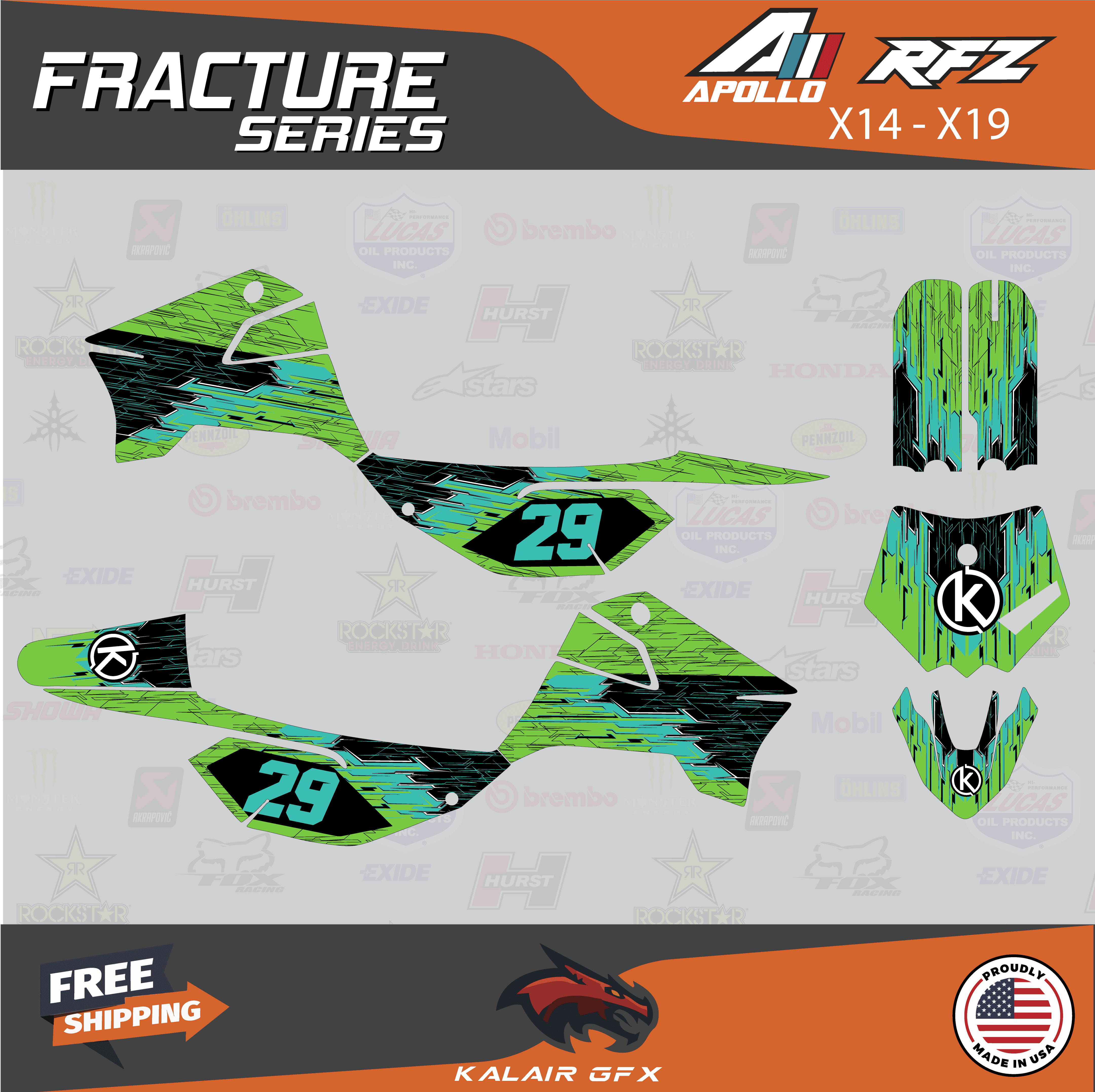 Kalair GFX Graphics Kit for Apollo RFZ X4-X6 X14-X19 (All Years ...
