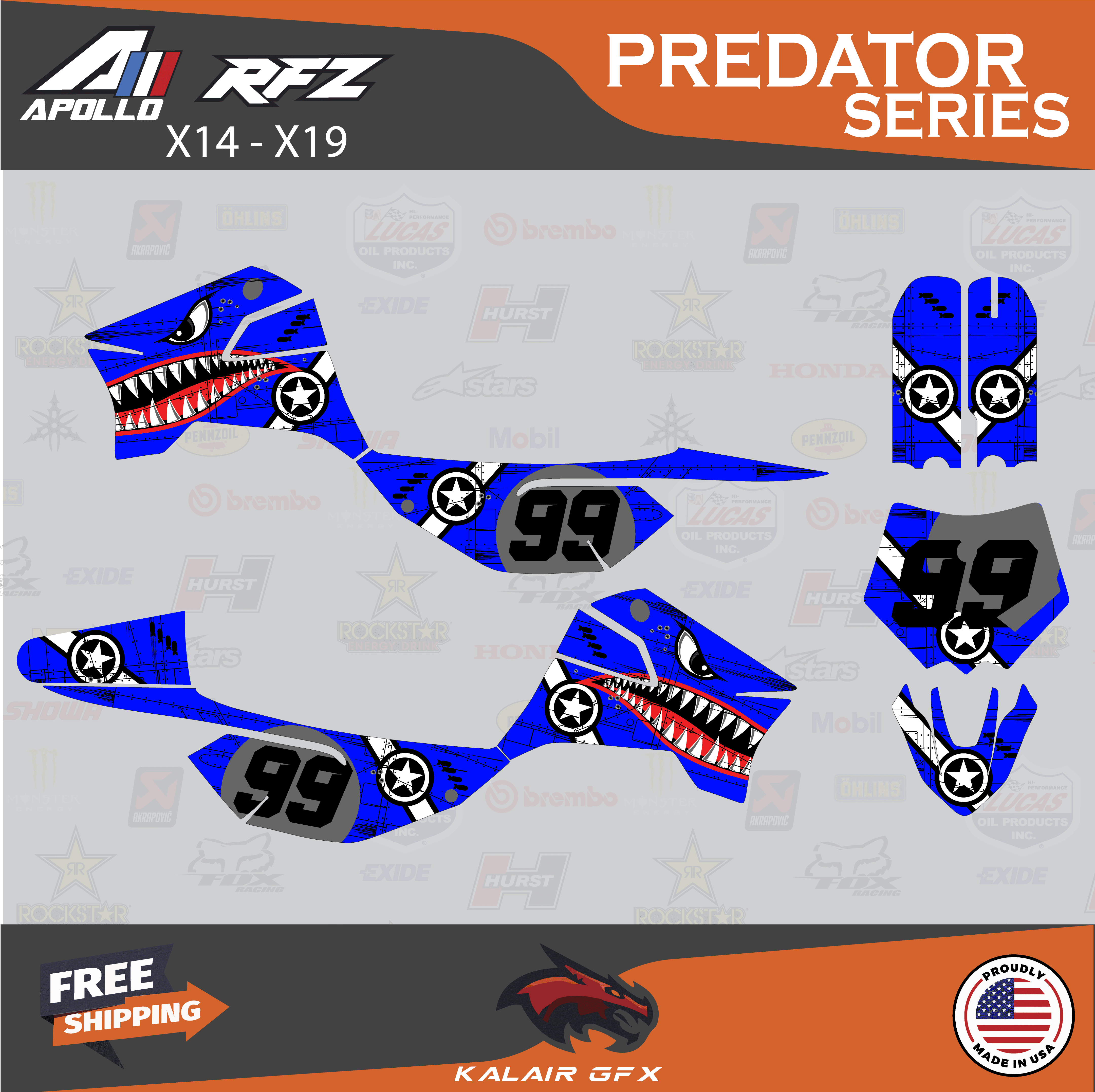 Kalair GFX Graphics Kit for Apollo RFZ X4-X6 X14-X19 (All Years ...