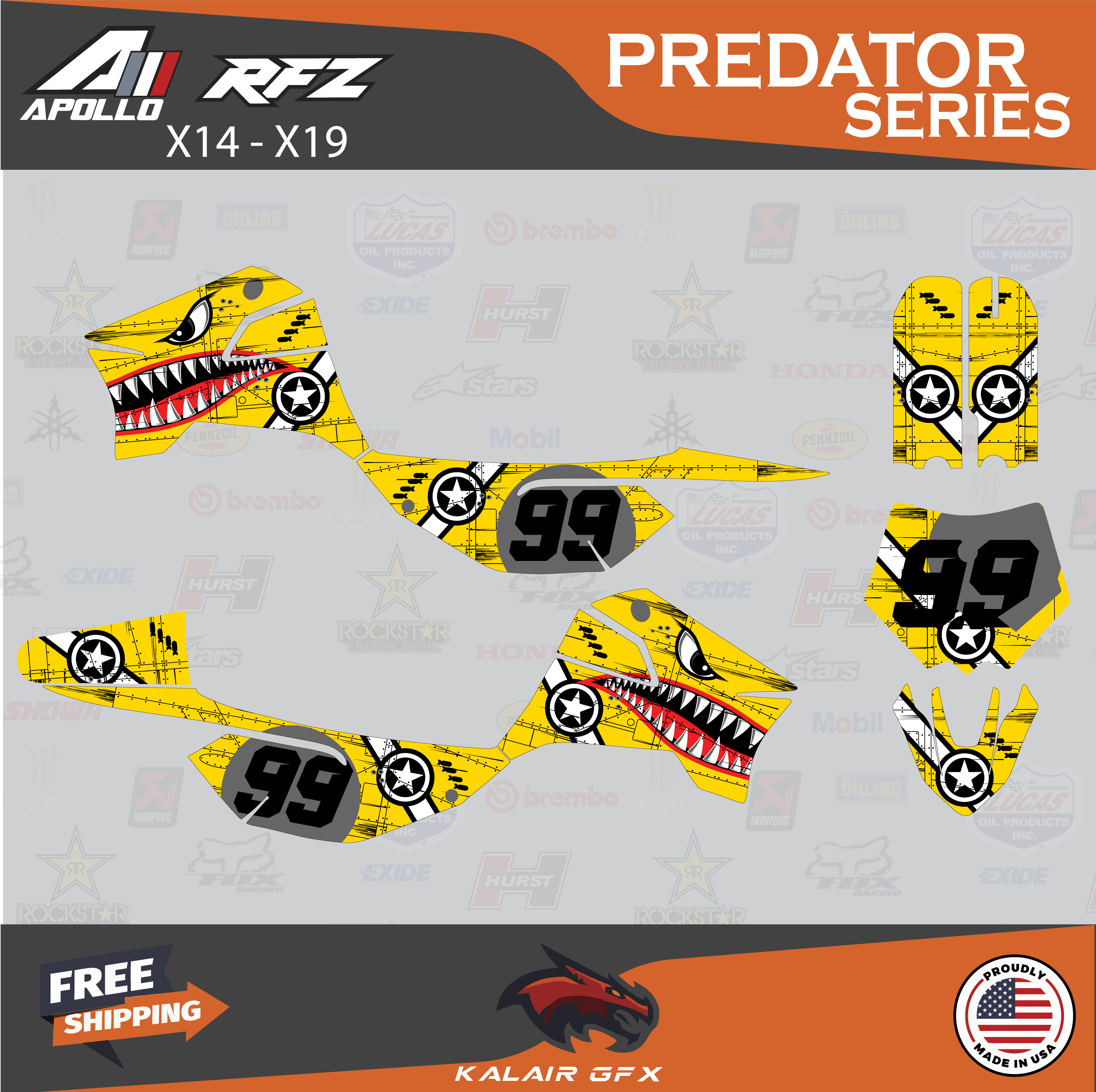 Kalair GFX Graphics Kit for Apollo RFZ X4-X6 X14-X19 (All Years ...