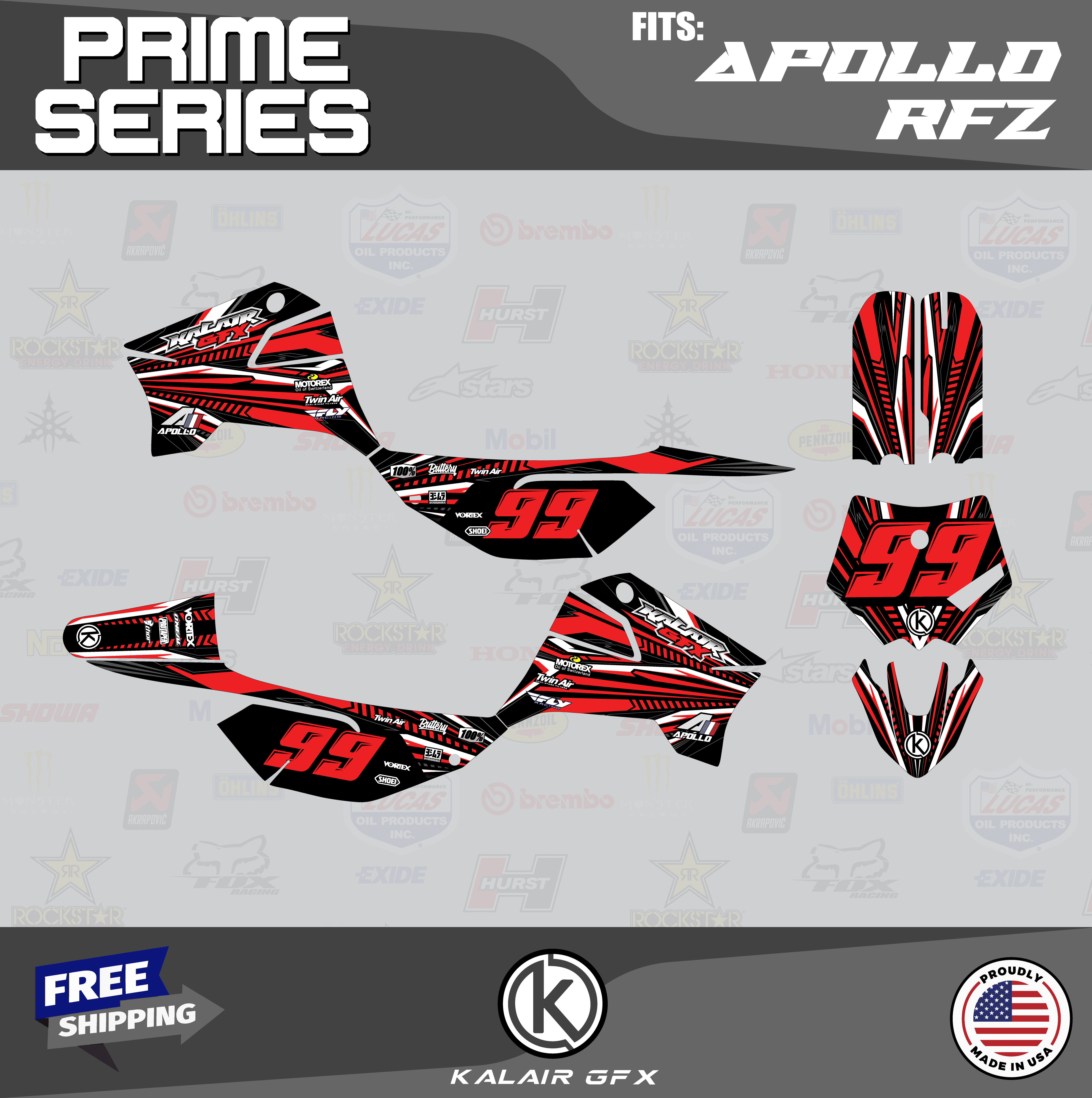 Kalair GFX Graphics Kit for Apollo RFZ X4-X6 X14-X19 (All Years) Prime ...