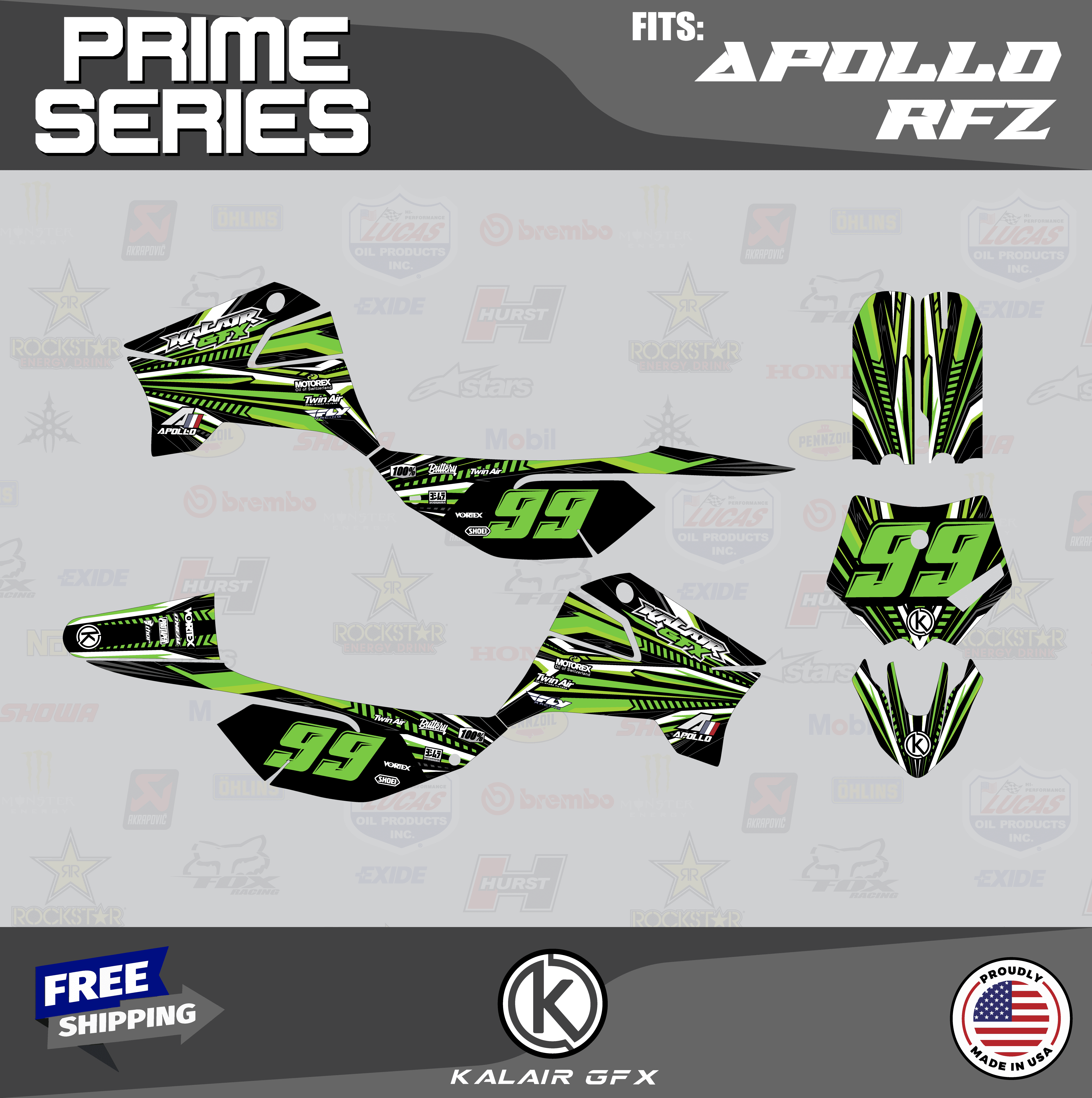 Kalair GFX Graphics Kit for Apollo RFZ X4-X6 X14-X19 (All Years) Prime ...