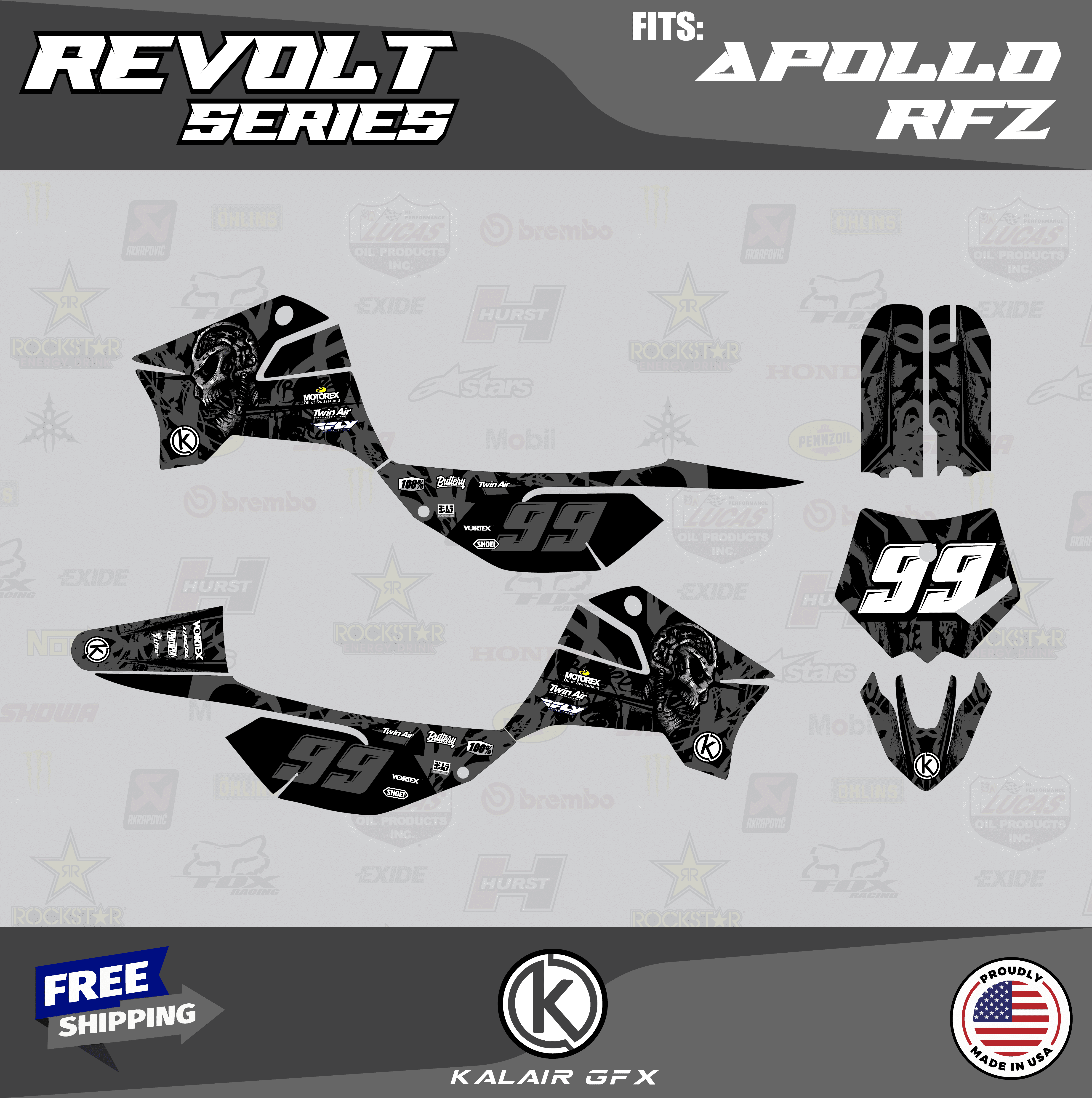 Kalair GFX Graphics Kit for Apollo RFZ X4-X6 X14-X19 (All Years) Revolt ...
