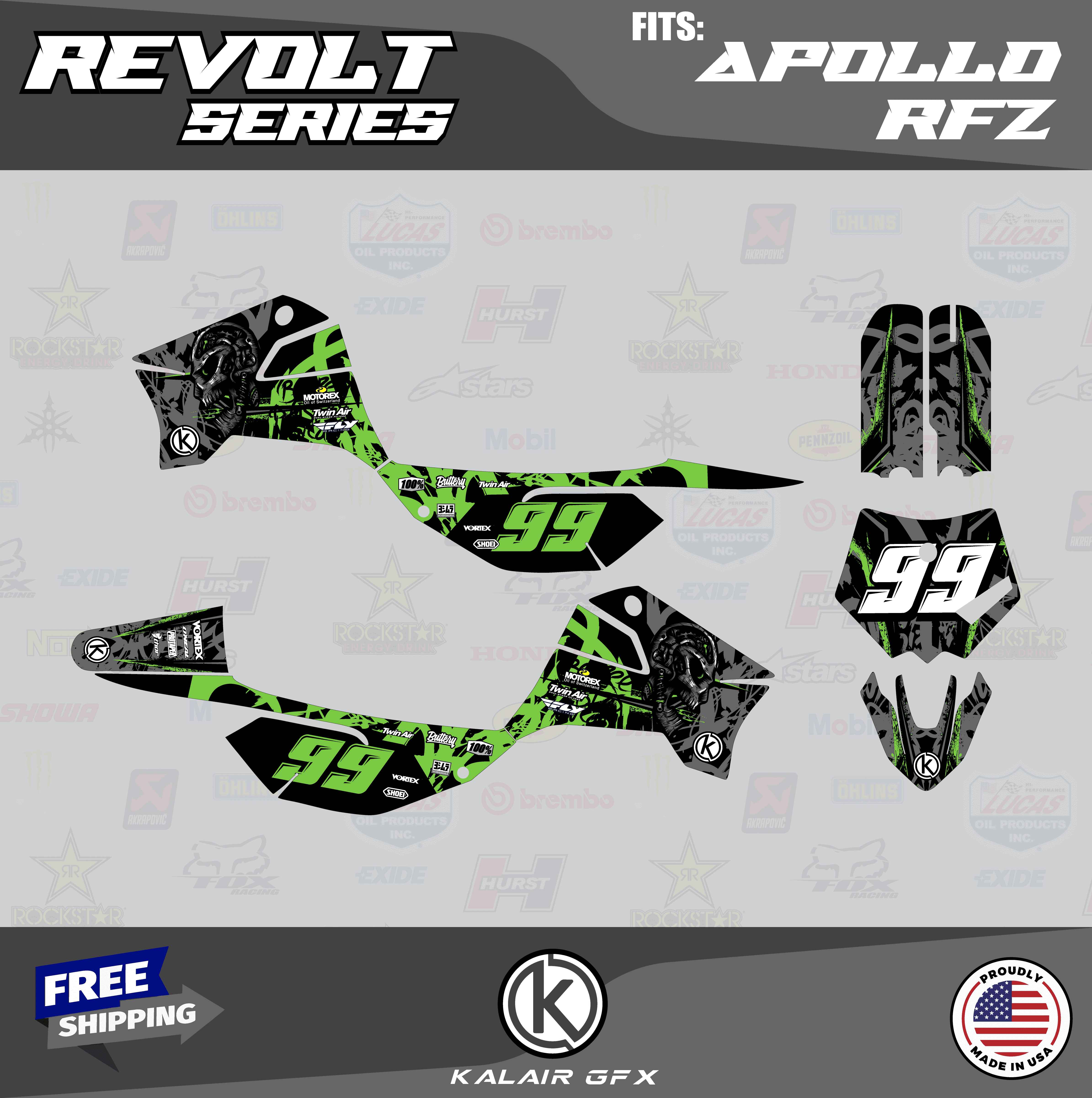 Kalair GFX Graphics Kit for Apollo RFZ X4-X6 X14-X19 (All Years) Revolt ...