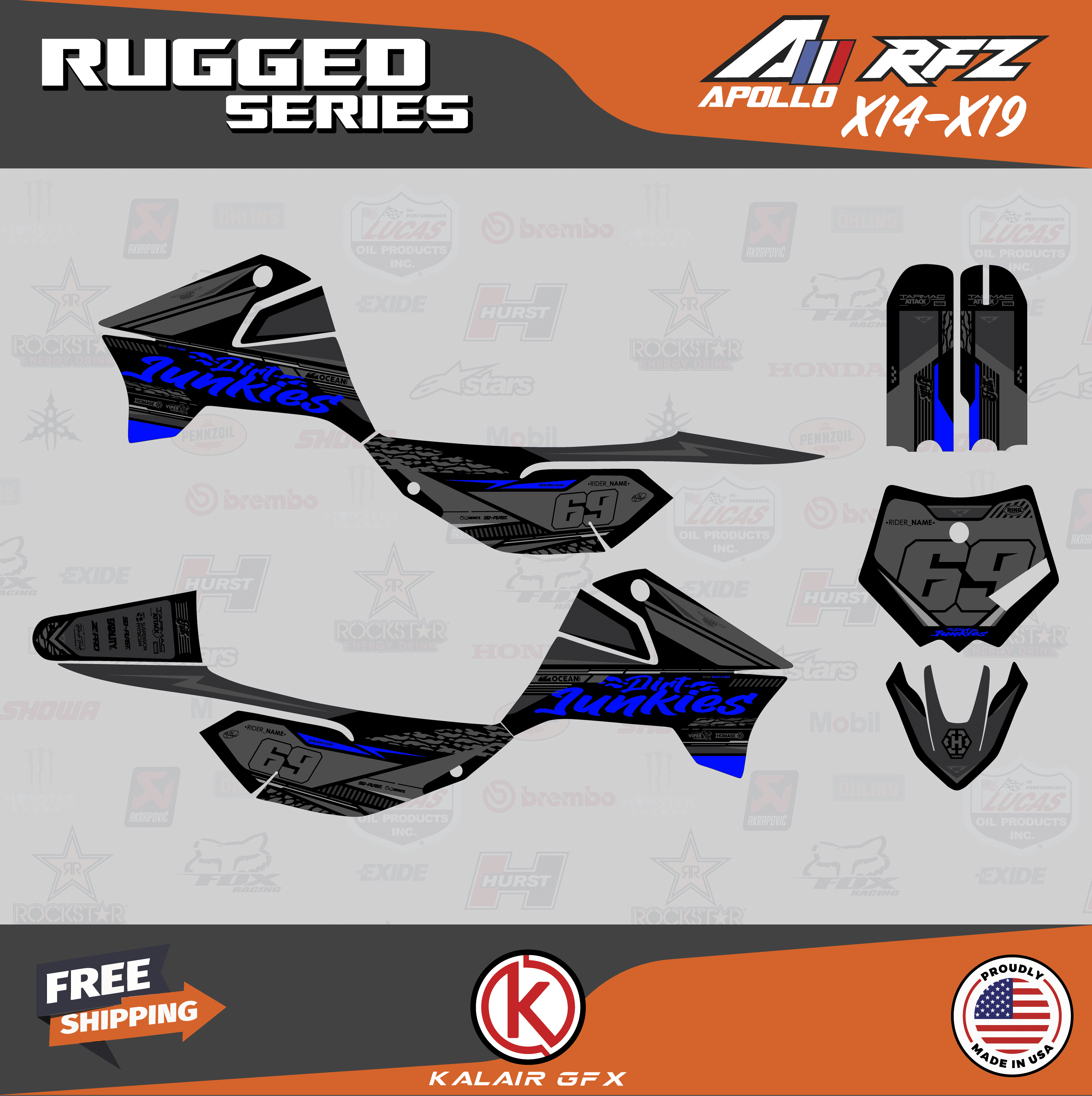 Kalair GFX Graphics Kit for Apollo RFZ X4-X6 X14-X19 (All Years) Rugged ...
