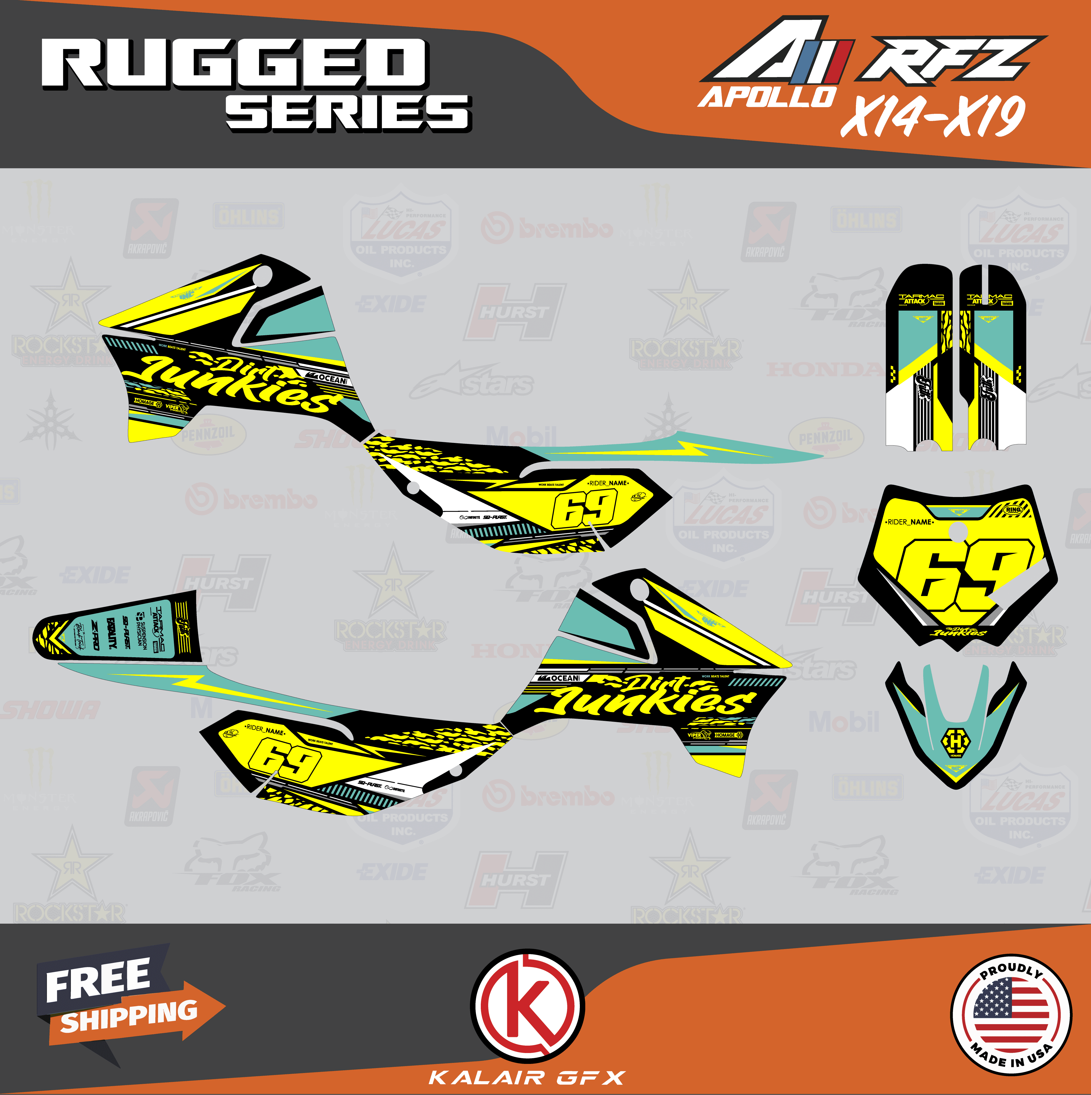 Kalair GFX Graphics Kit for Apollo RFZ X4-X6 X14-X19 (All Years) Rugged ...