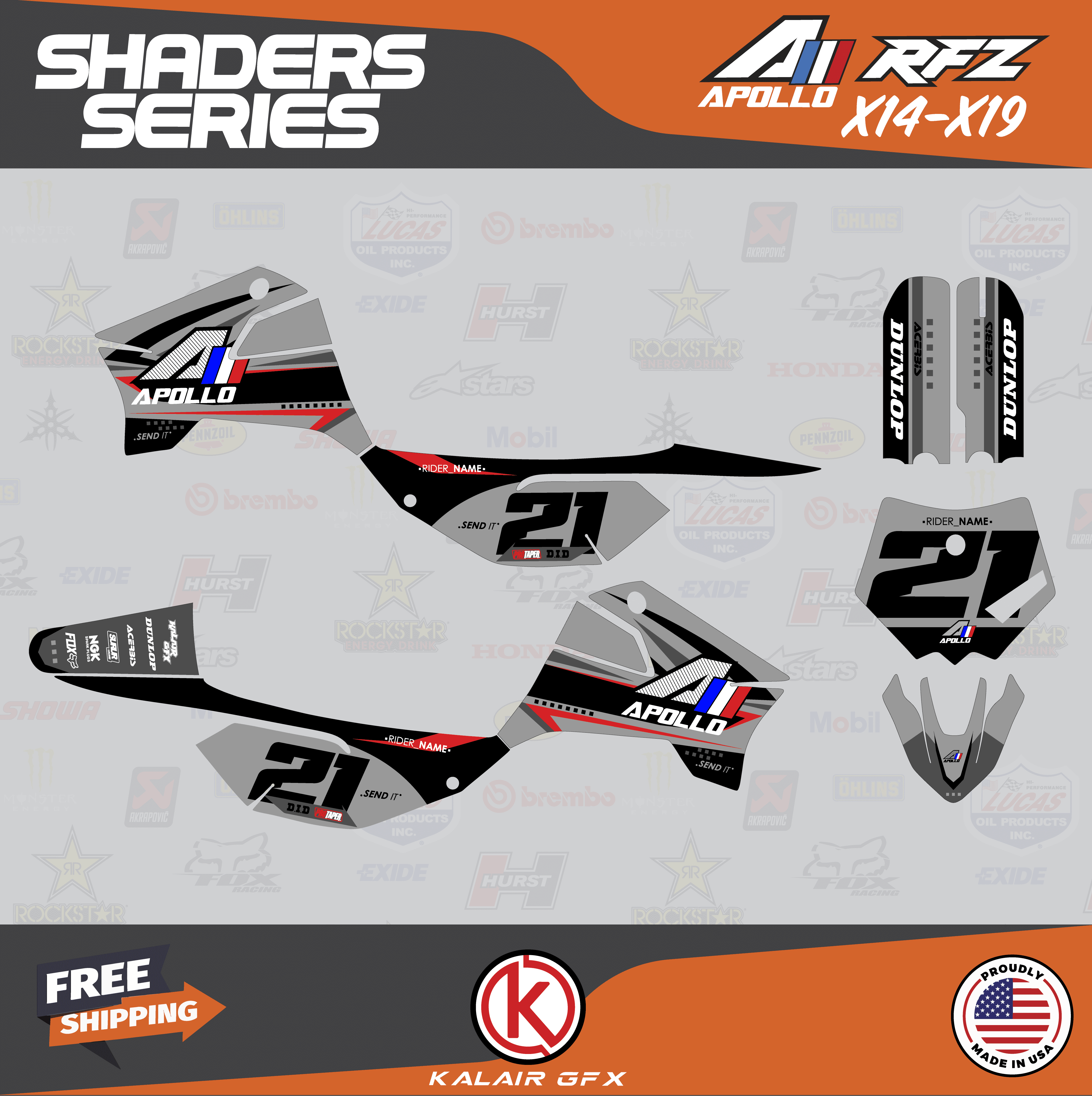 Kalair GFX Graphics Kit for Apollo RFZ X4-X6 X14-X19 (All Years ...