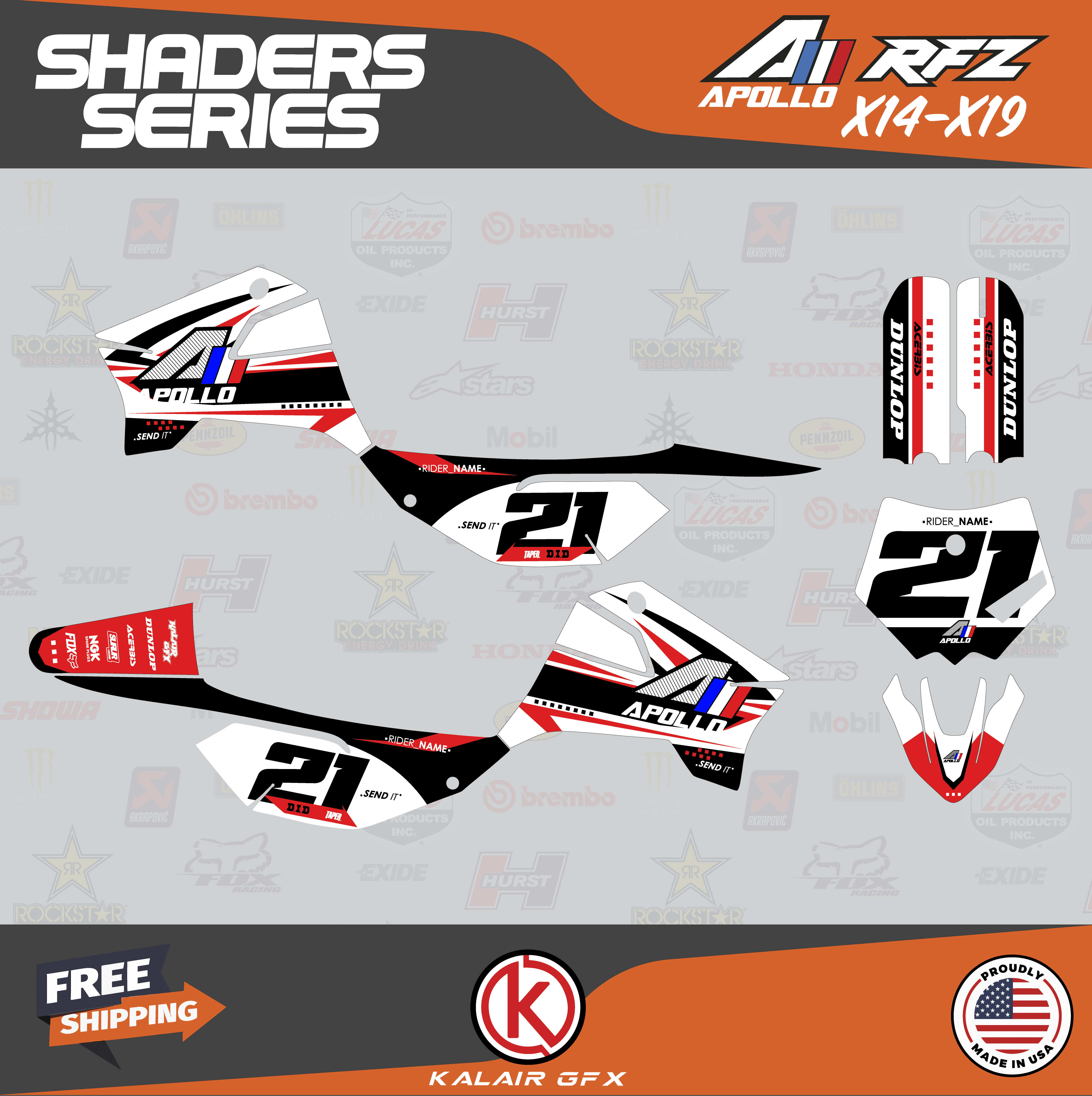 Kalair GFX Graphics Kit for Apollo RFZ X4-X6 X14-X19 (All Years ...