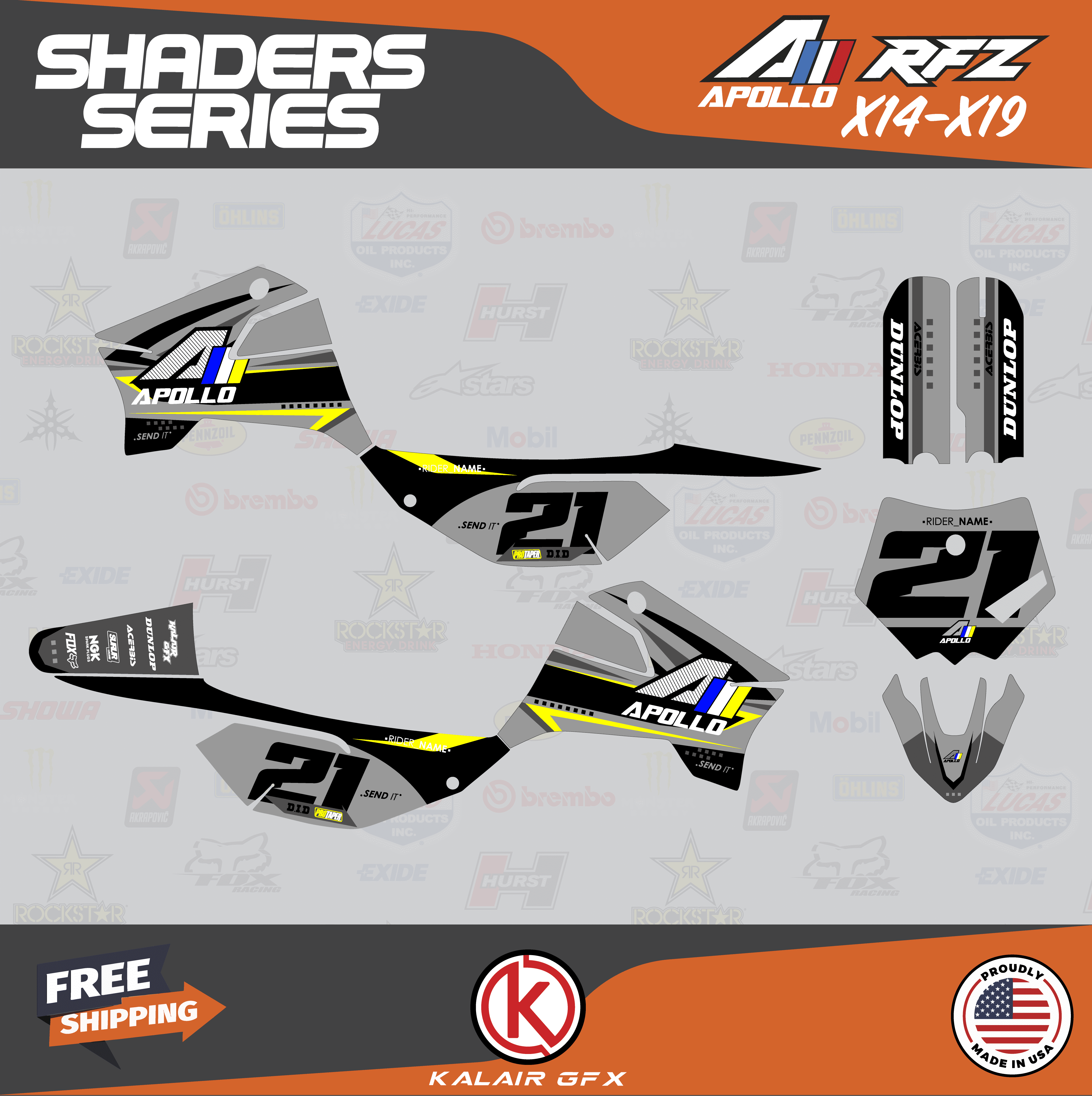 Kalair GFX Graphics Kit for Apollo RFZ X4-X6 X14-X19 (All Years ...