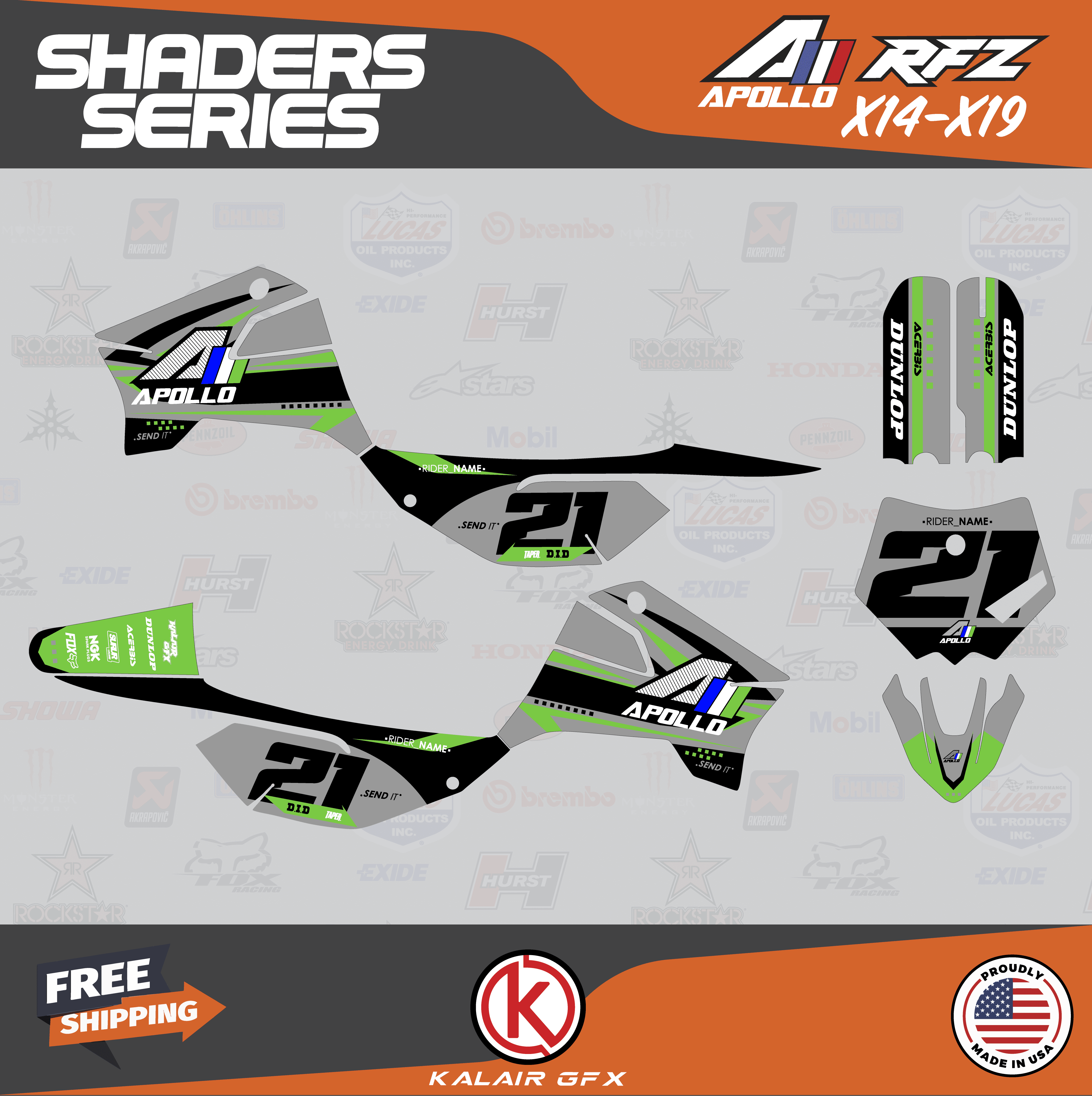 Kalair GFX Graphics Kit for Apollo RFZ X4-X6 X14-X19 (All Years ...