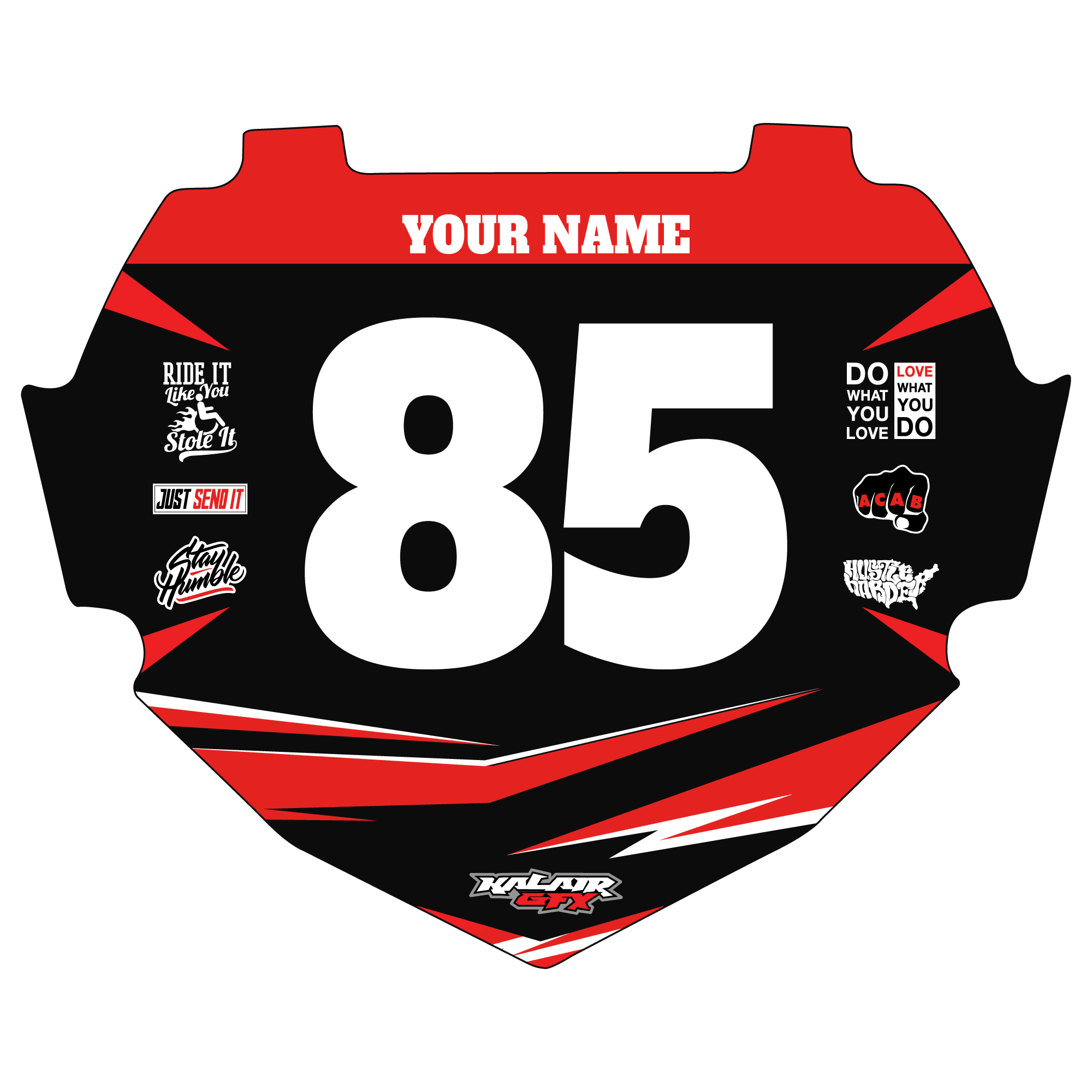 Kalair GFX Custom BMX Box Two Number Plate Decals - Personalize Your ...