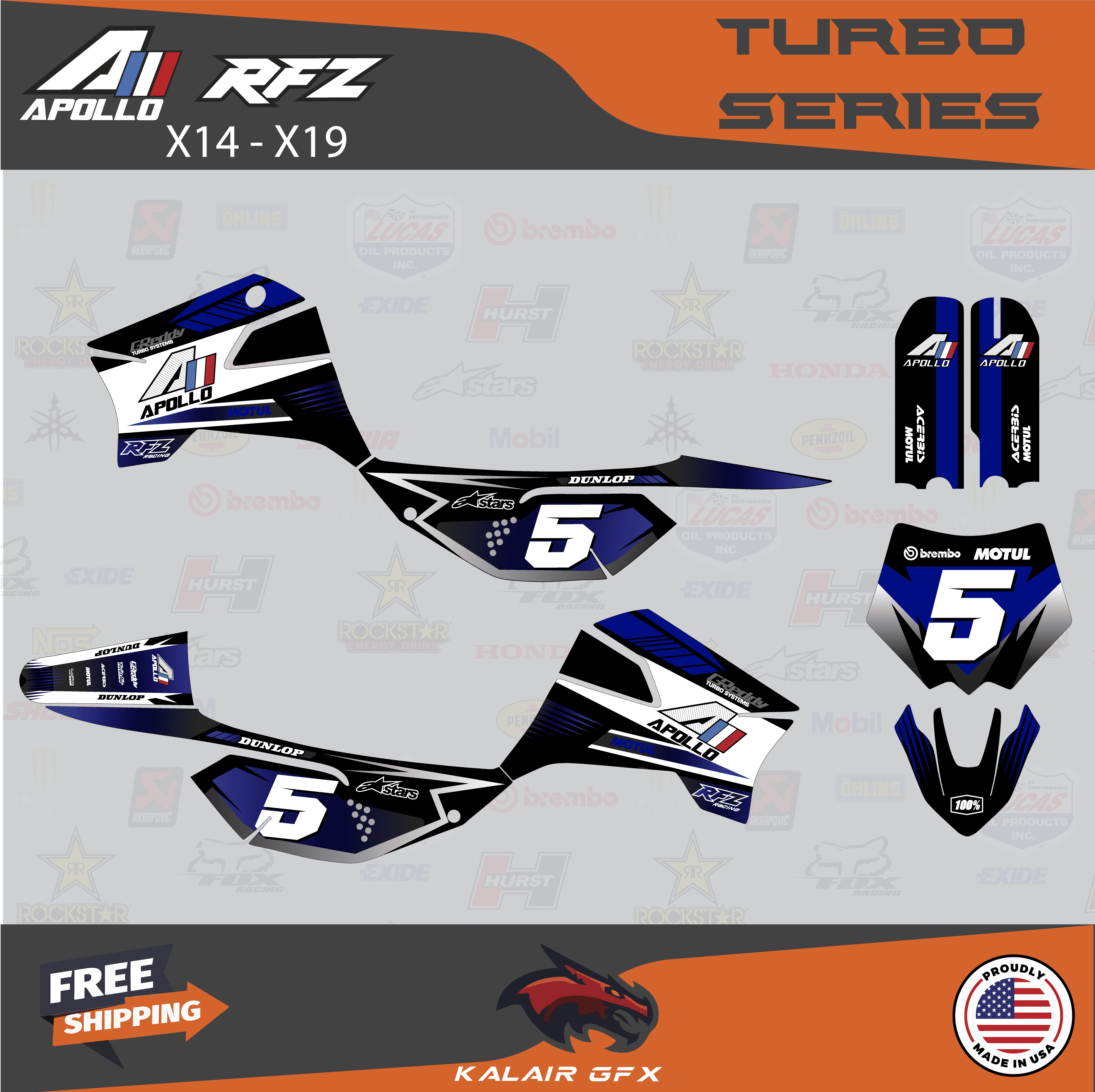 Kalair GFX Graphics Kit for Apollo RFZ X4-X6 X14-X19 (All Years) Turbo ...