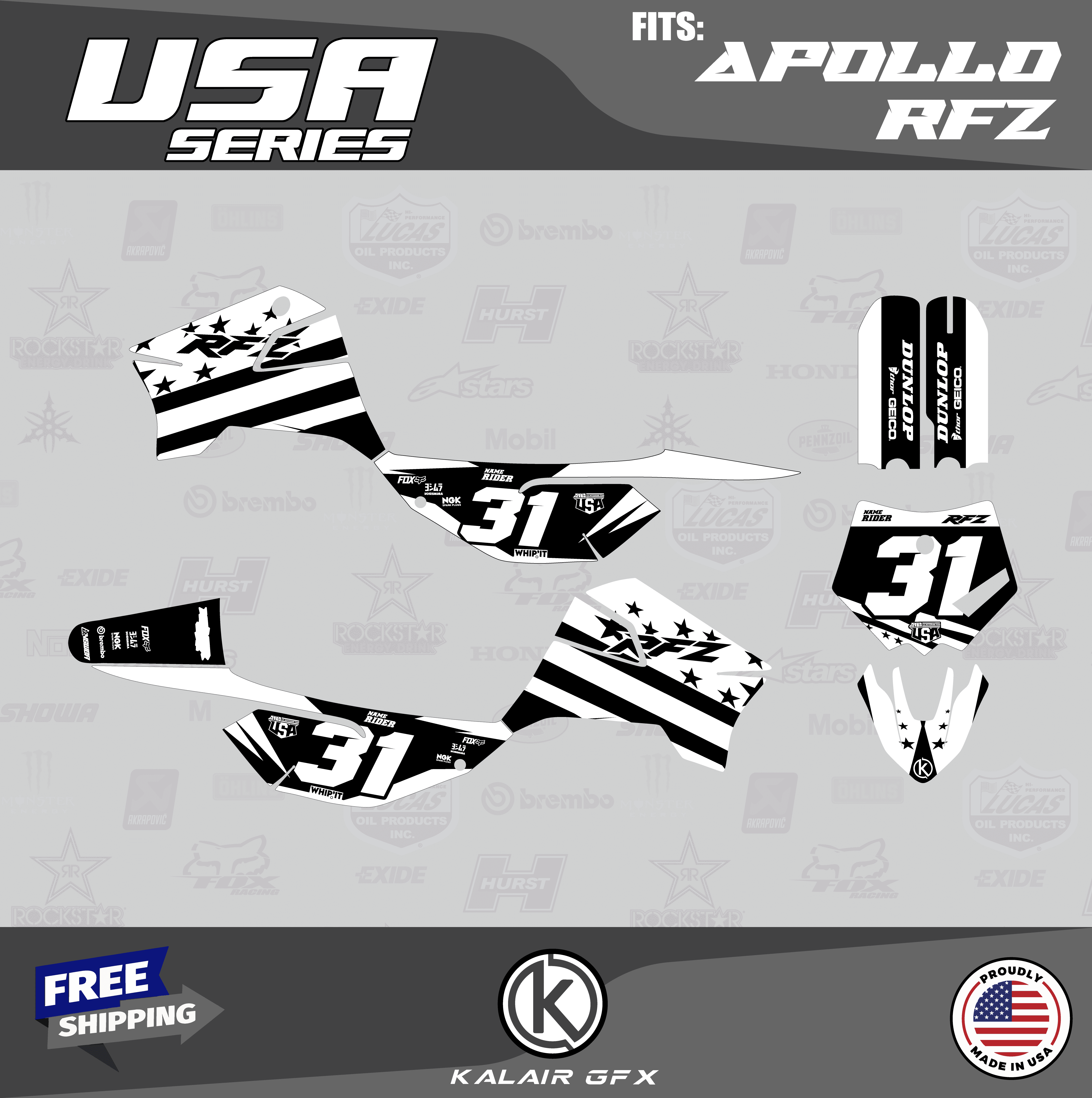 Kalair GFX Graphics Kit for Apollo RFZ X4-X6 X14-X19 (All Years) Usa ...