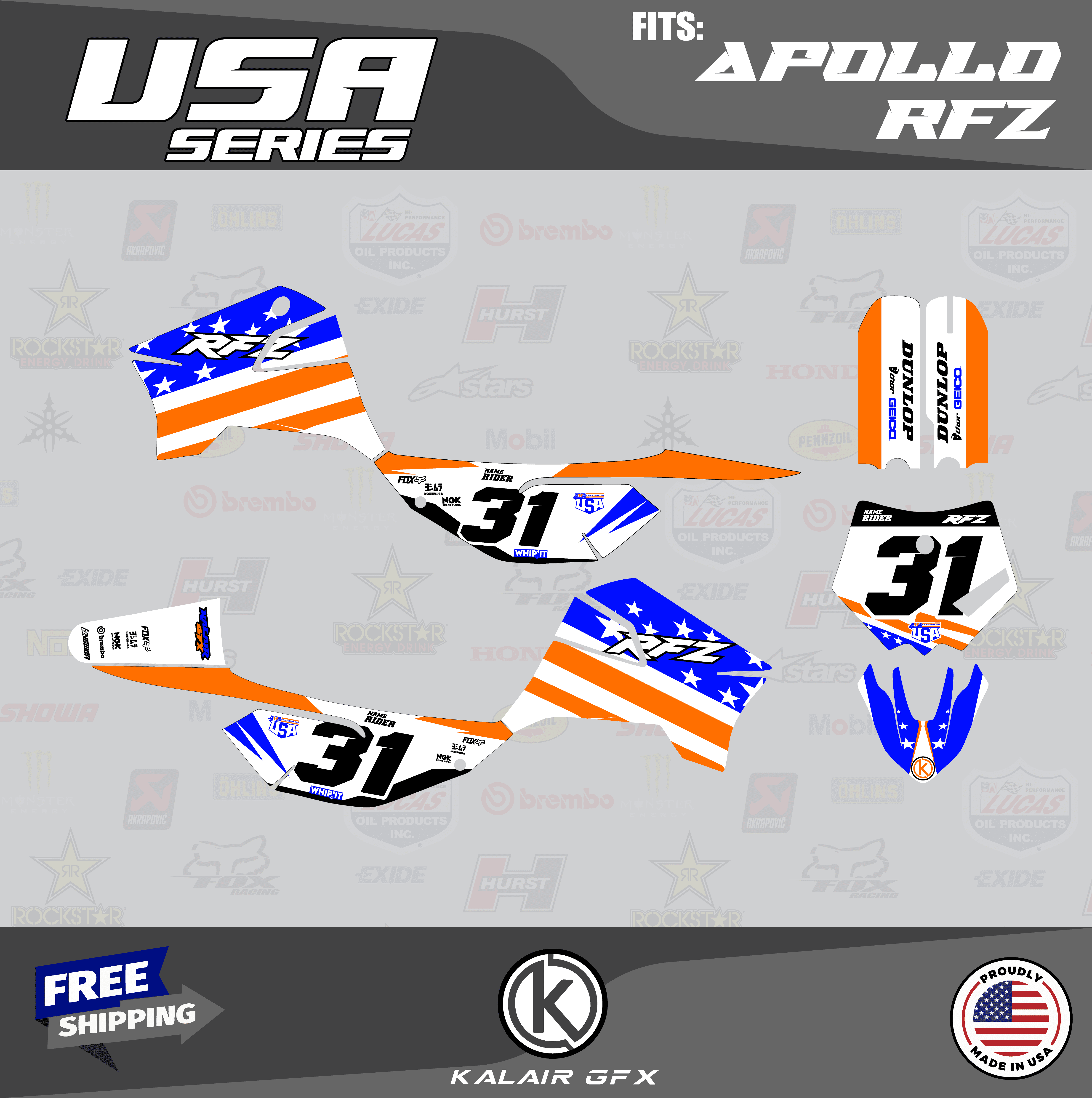 Kalair GFX Graphics Kit for Apollo RFZ X4-X6 X14-X19 (All Years) Usa ...