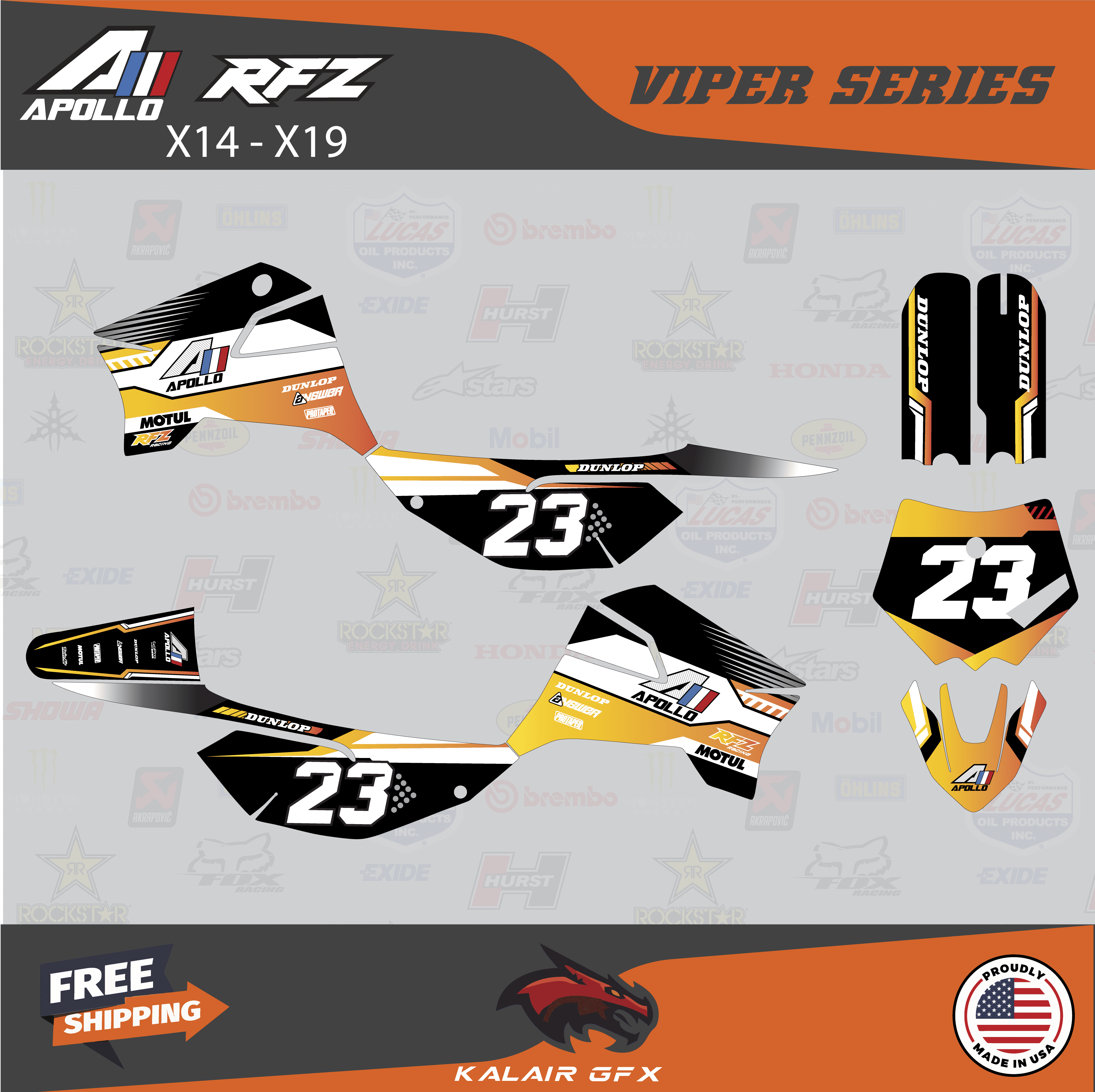 Kalair GFX Graphics Kit for Apollo RFZ X4-X6 X14-X19 (All Years) Viper ...