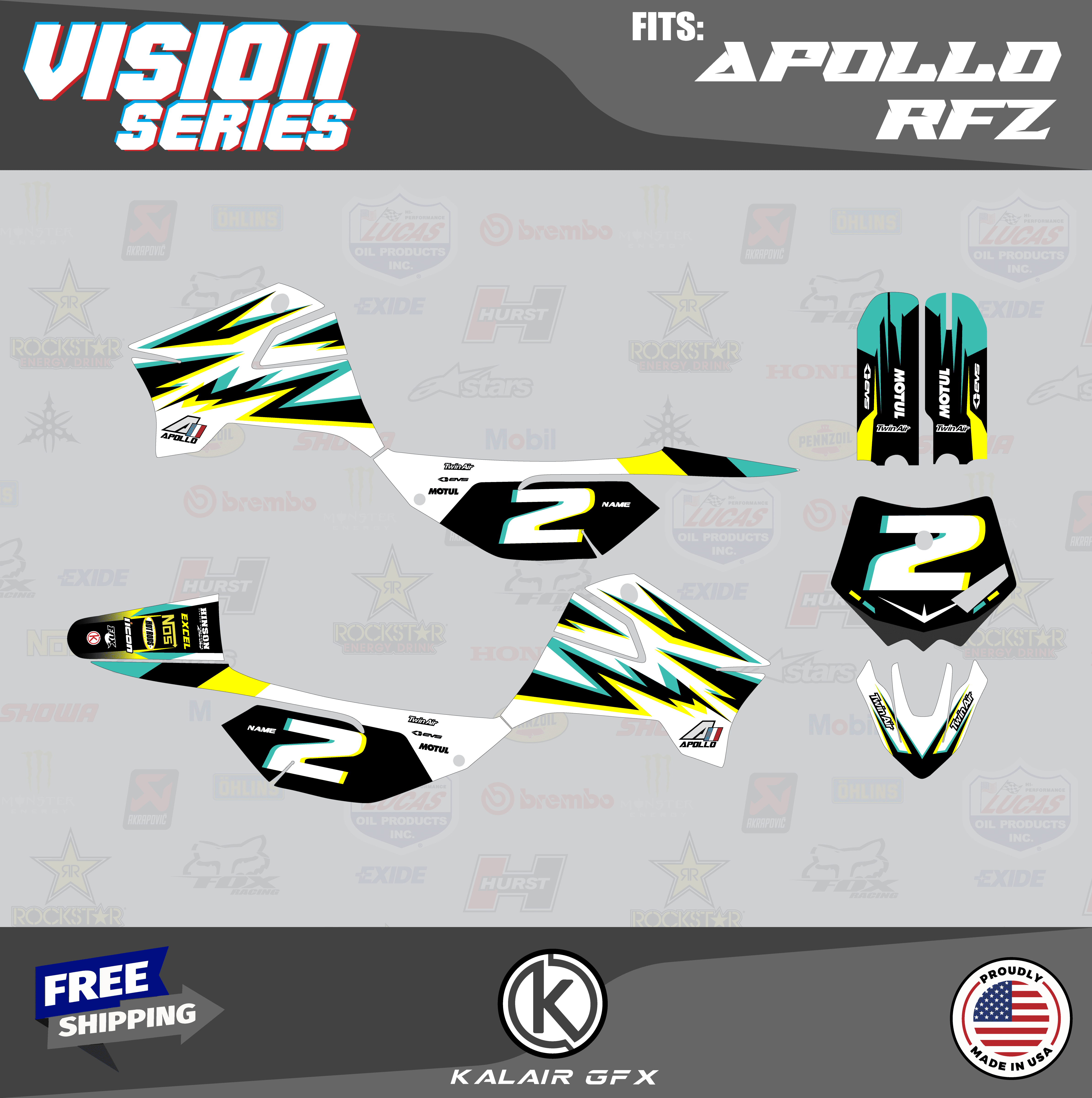 Kalair GFX Graphics Kit for Apollo RFZ X4-X6 X14-X19 (All Years) Vision ...