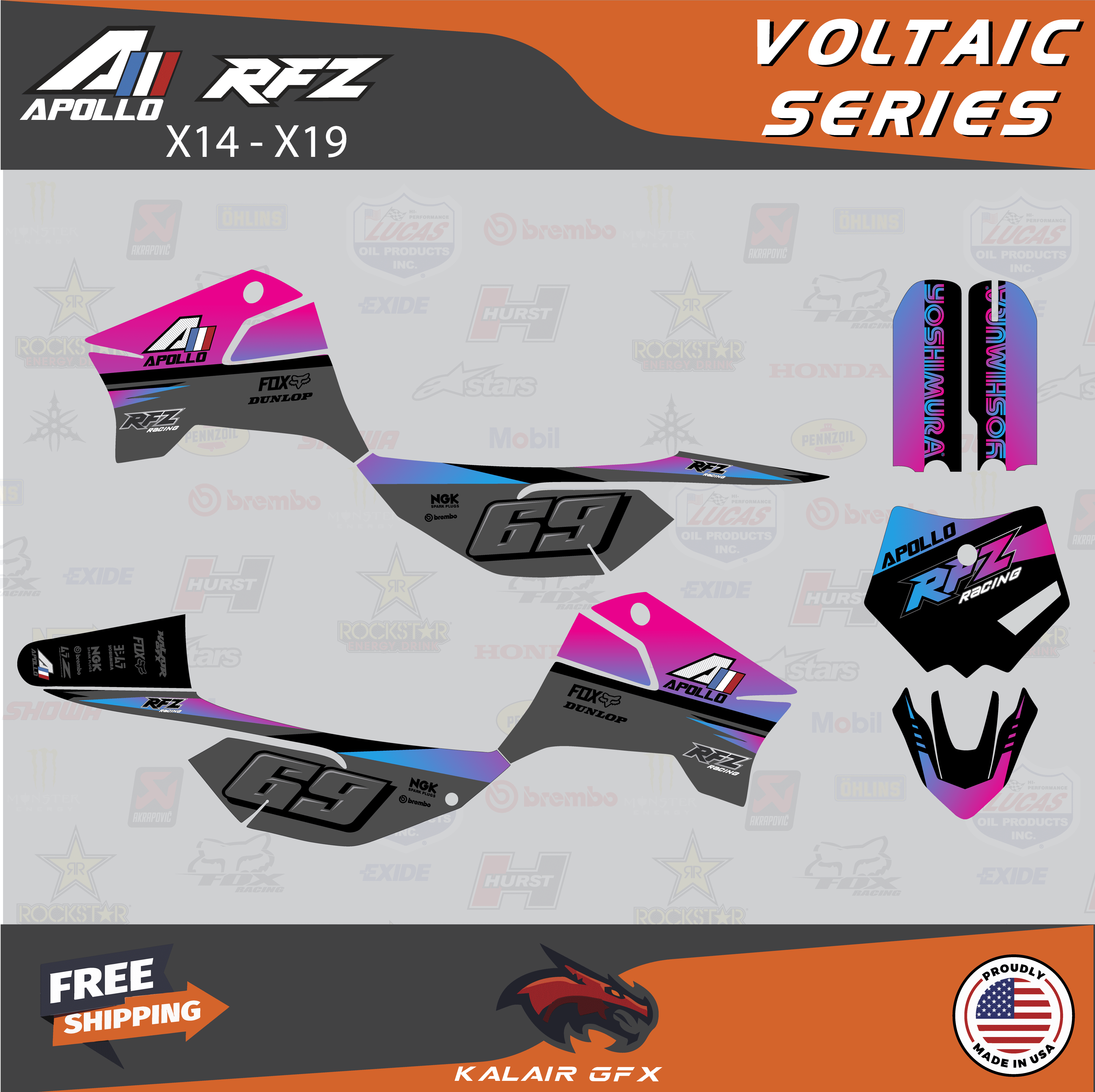 Kalair GFX Graphics Kit for Apollo RFZ X4-X6 X14-X19 (All Years ...