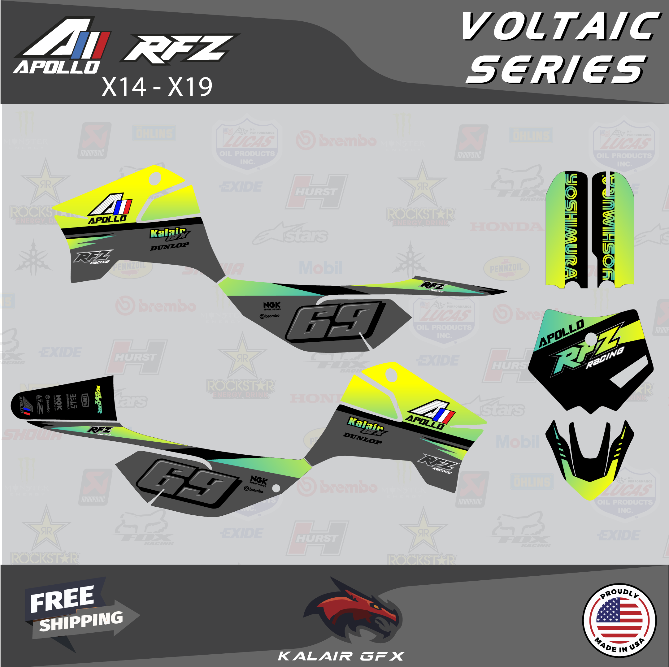 Kalair GFX Graphics Kit for Apollo RFZ X4-X6 X14-X19 (All Years ...