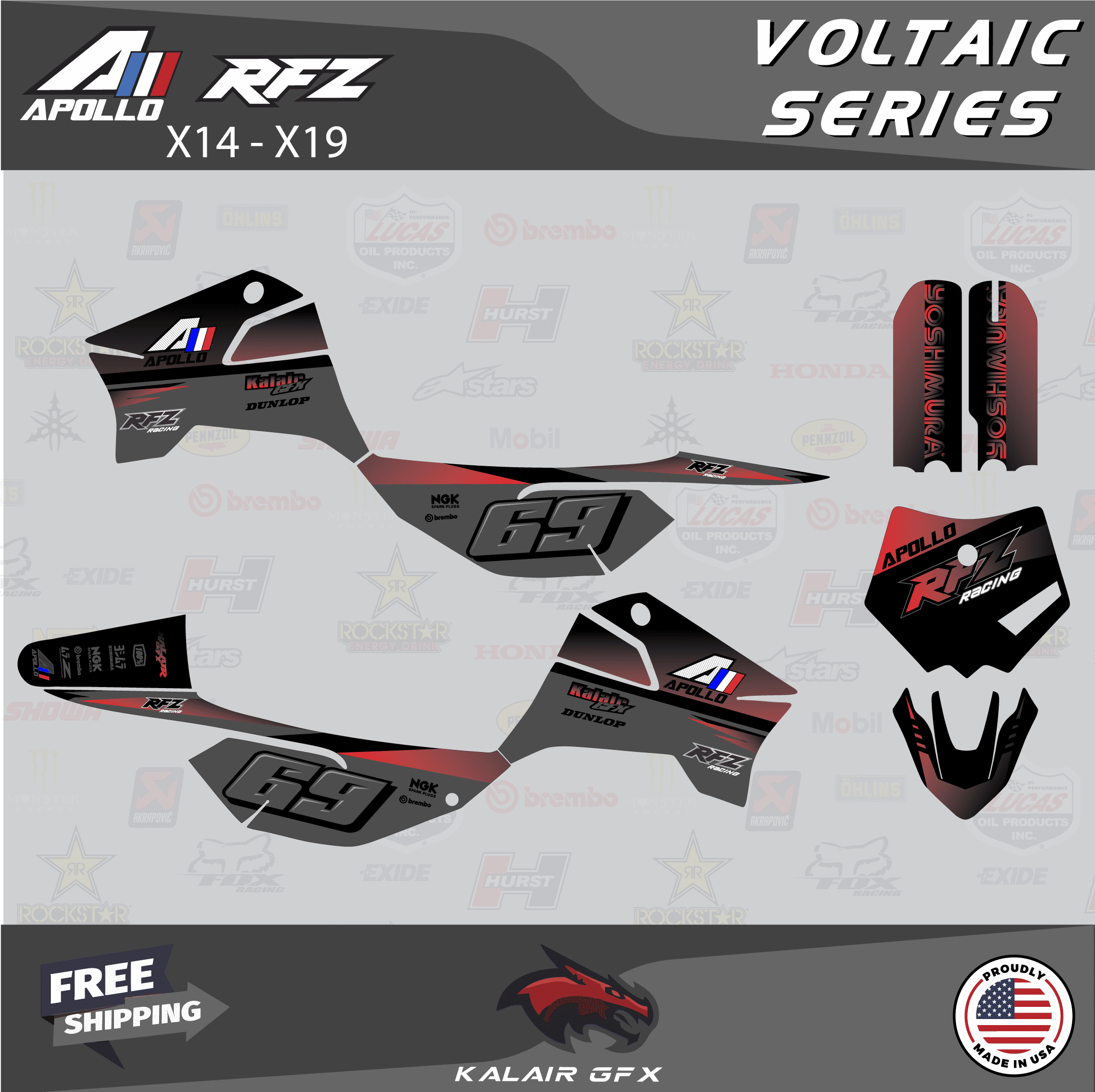 Kalair GFX Graphics Kit for Apollo RFZ X4-X6 X14-X19 (All Years ...