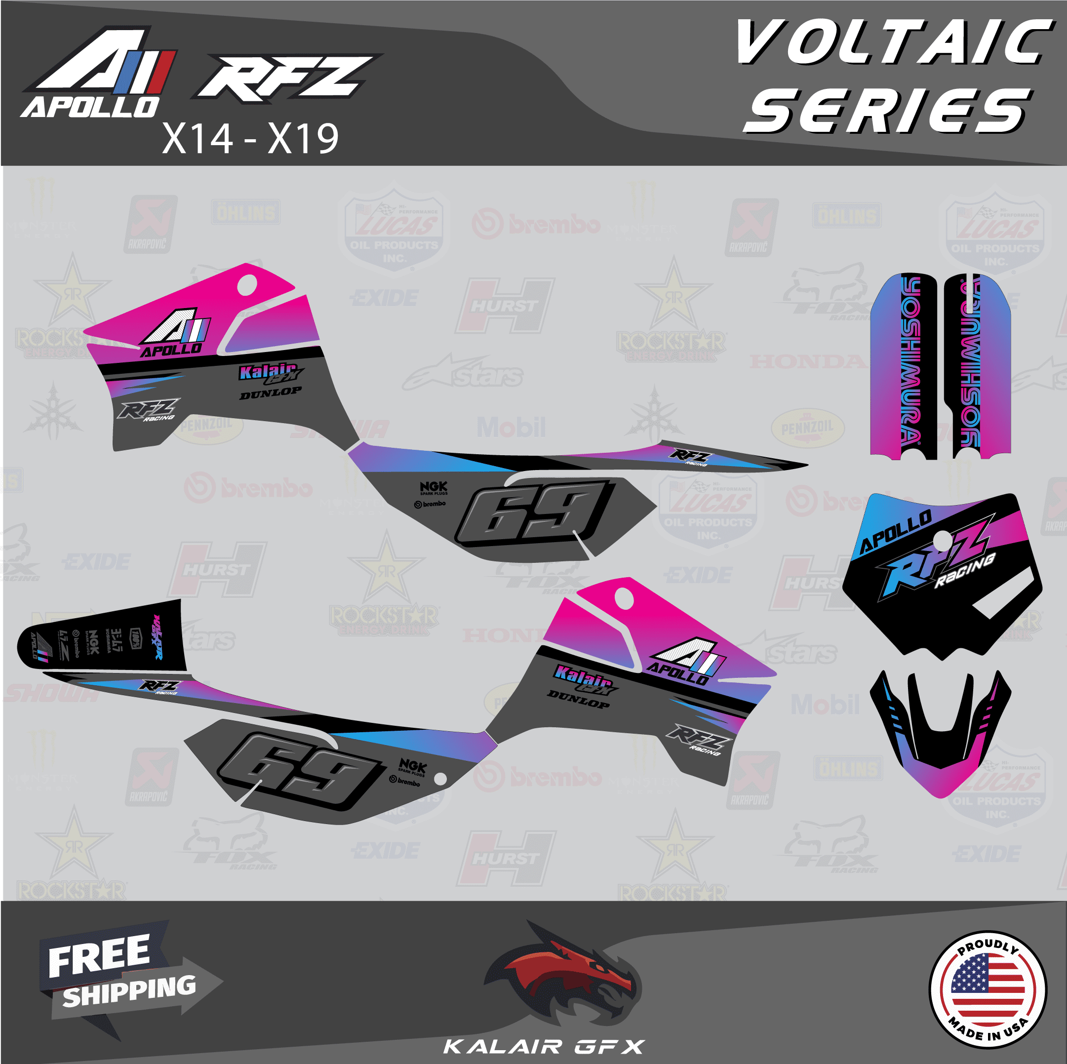 Kalair GFX Graphics Kit for Apollo RFZ X4-X6 X14-X19 (All Years ...