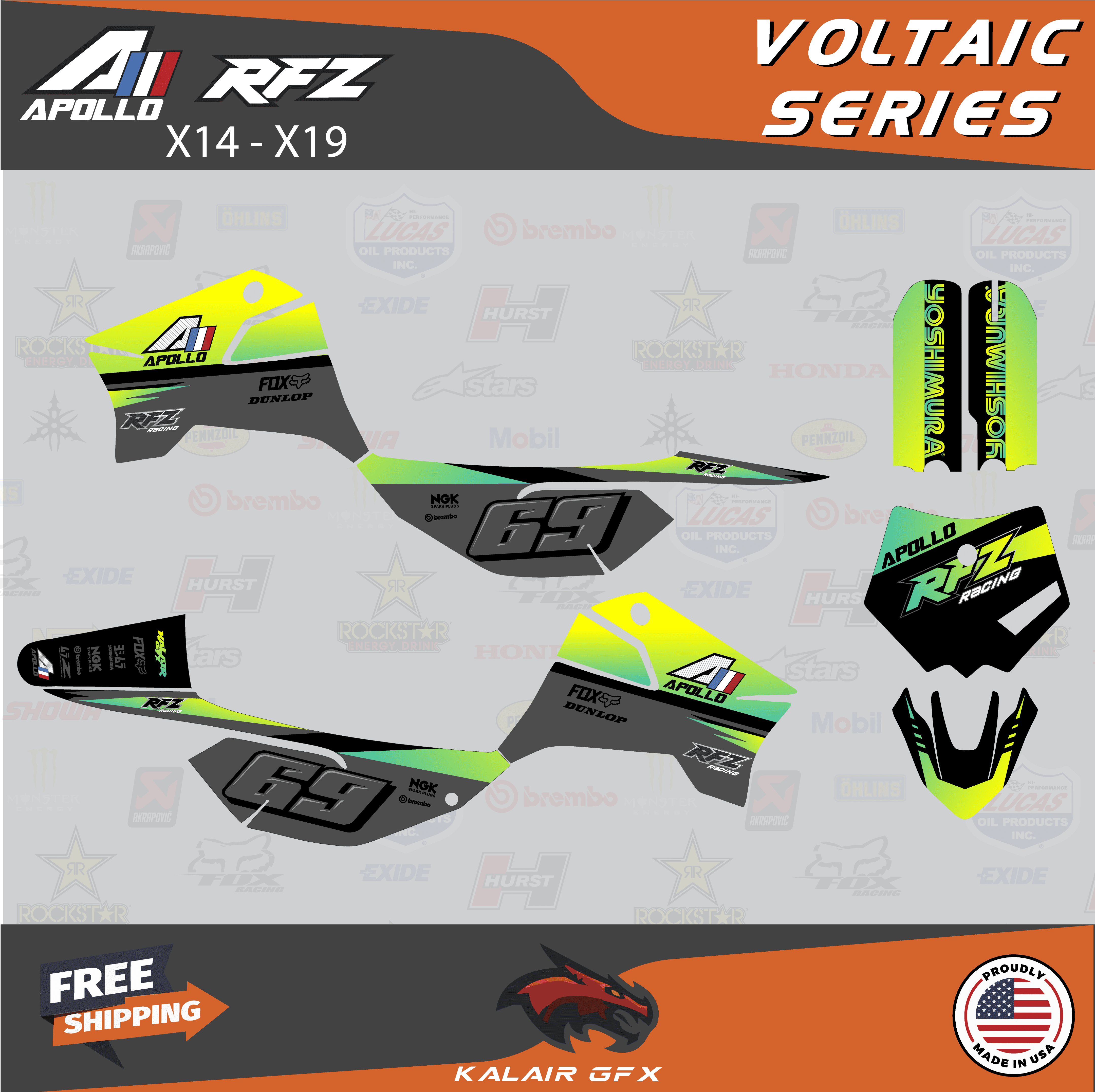 Kalair GFX Graphics Kit for Apollo RFZ X4-X6 X14-X19 (All Years ...