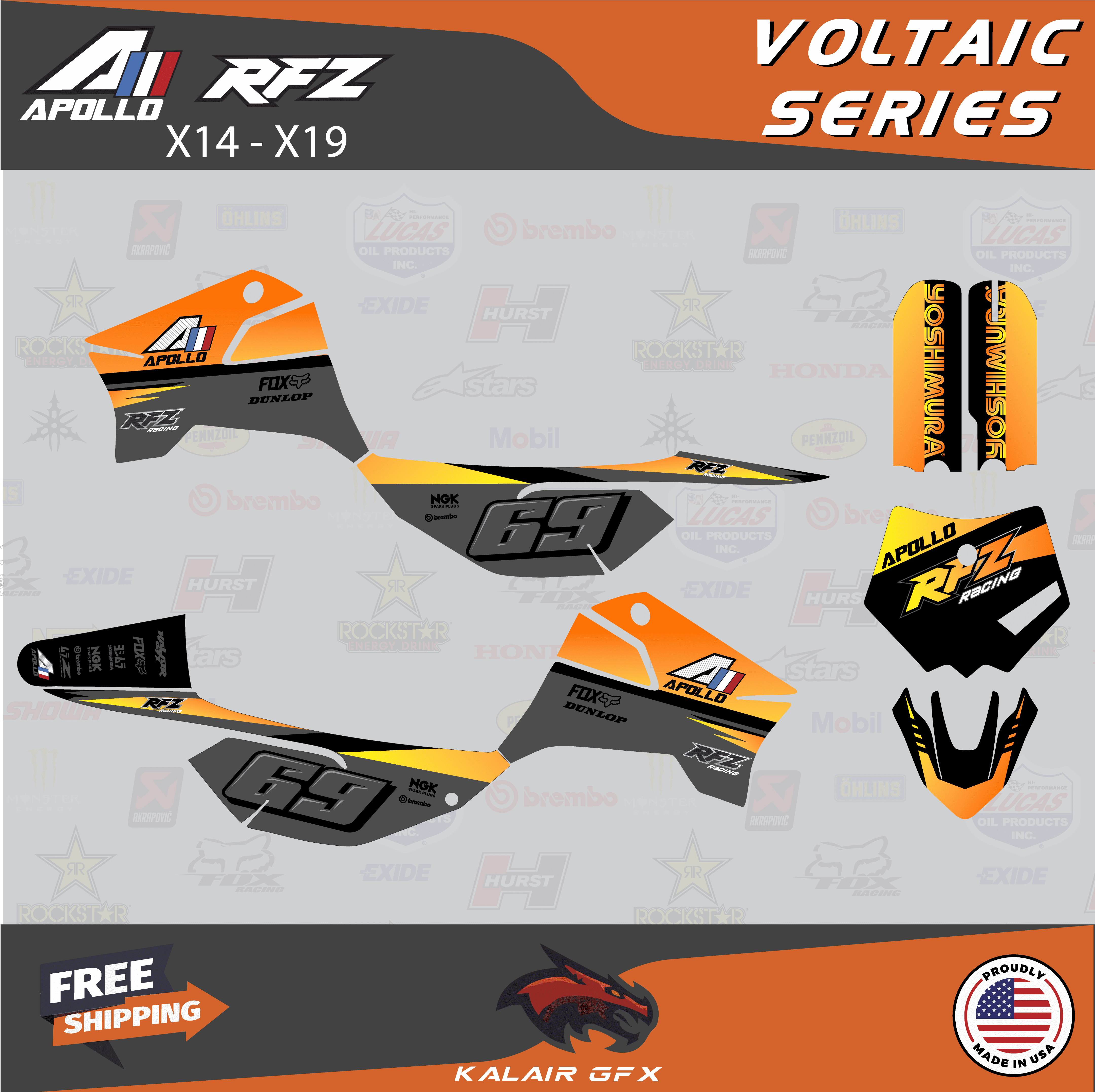 Kalair GFX Graphics Kit for Apollo RFZ X4-X6 X14-X19 (All Years ...