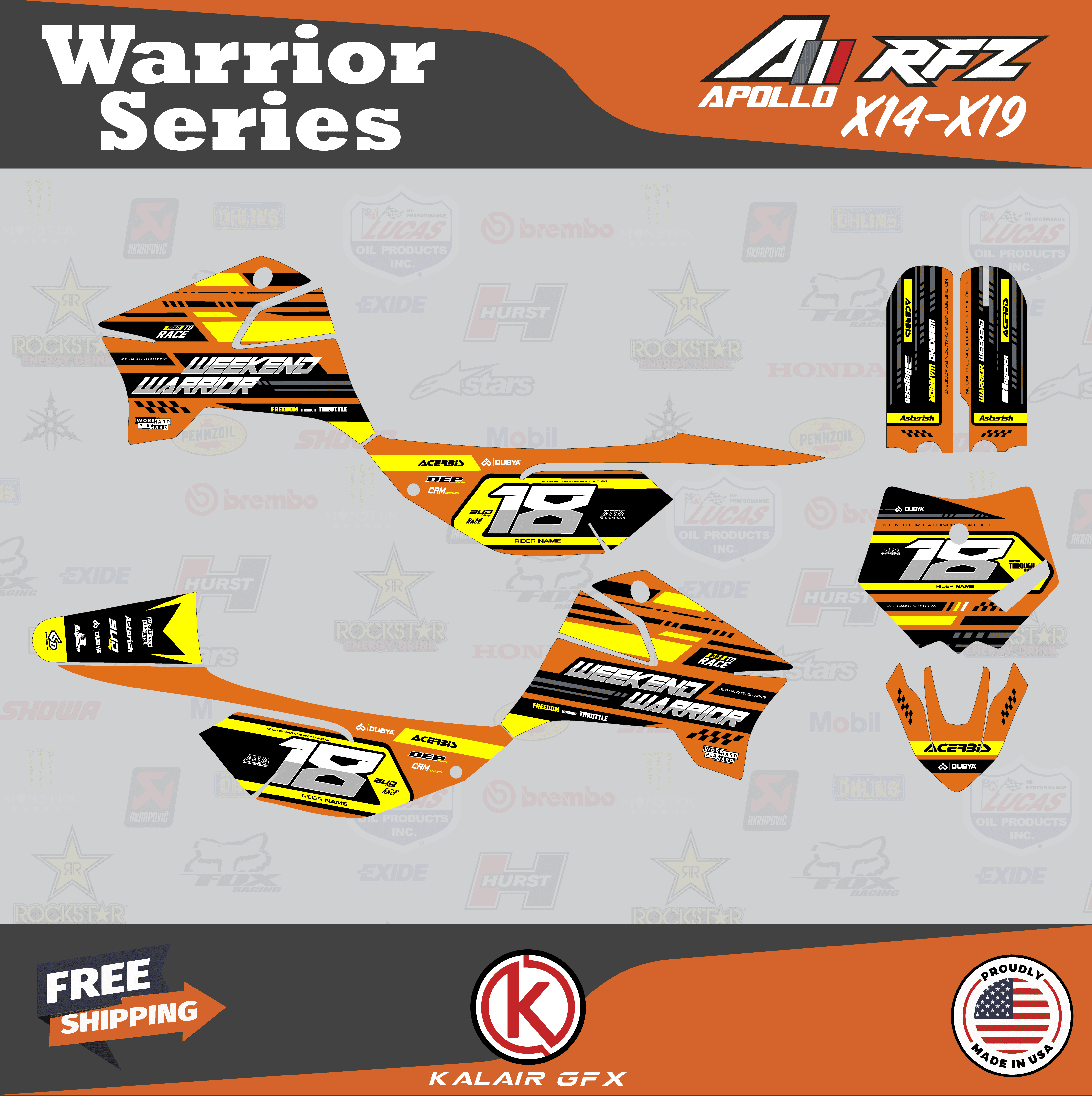 Kalair GFX Graphics Kit for Apollo RFZ X4-X6 X14-X19 (All Years ...