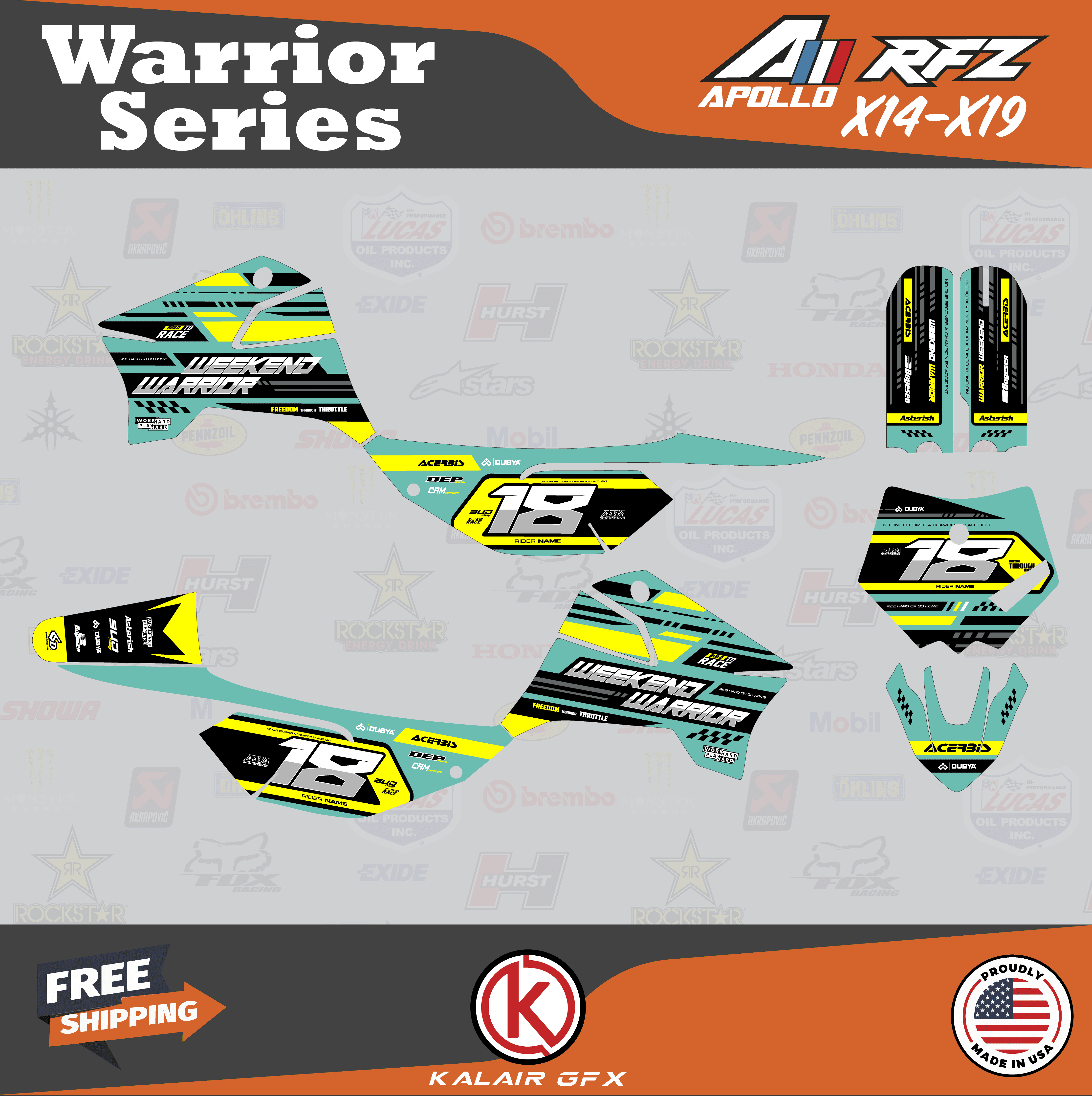 Kalair GFX Graphics Kit for Apollo RFZ X4-X6 X14-X19 (All Years ...