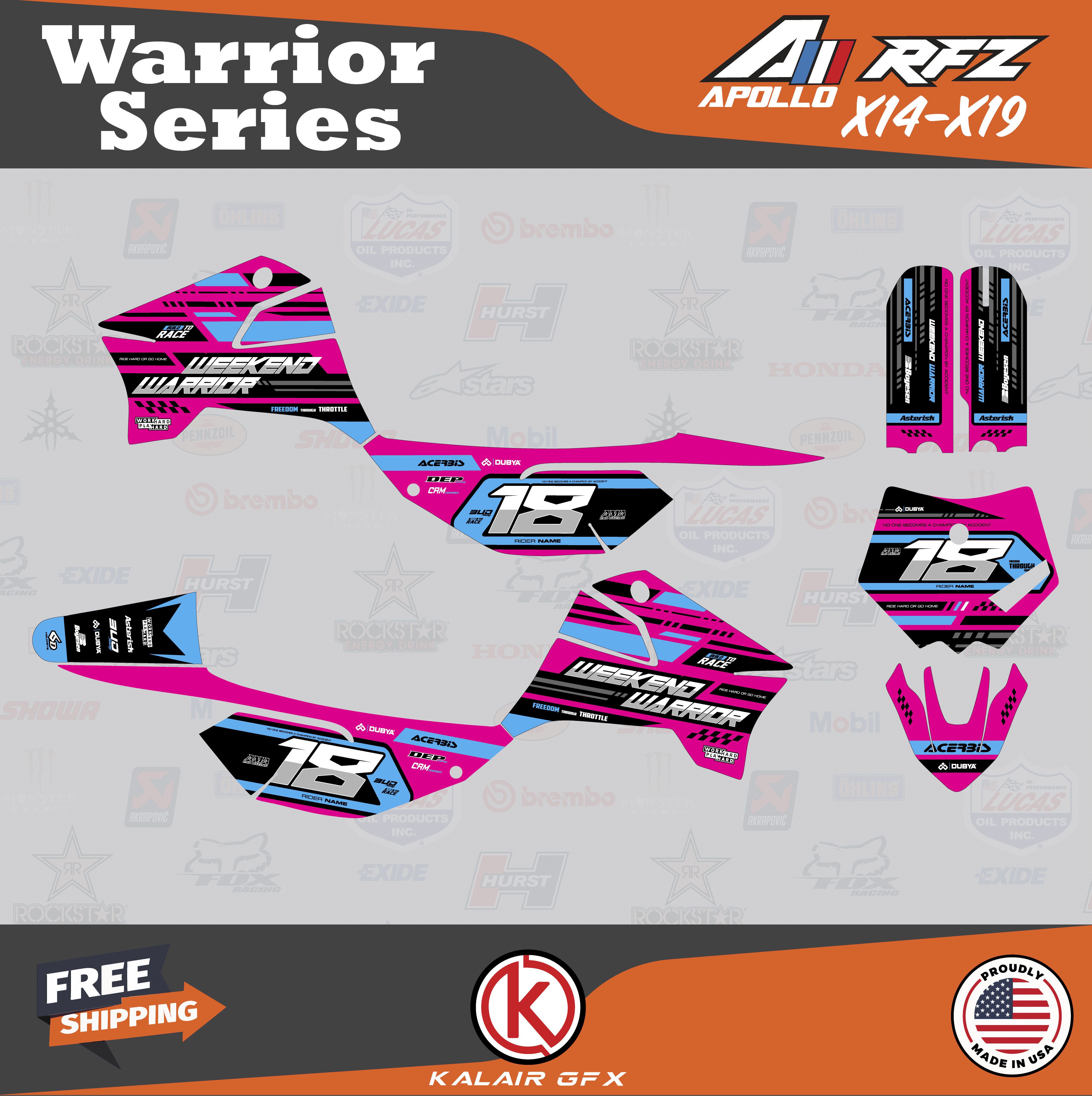 Kalair GFX Graphics Kit for Apollo RFZ X4-X6 X14-X19 (All Years ...