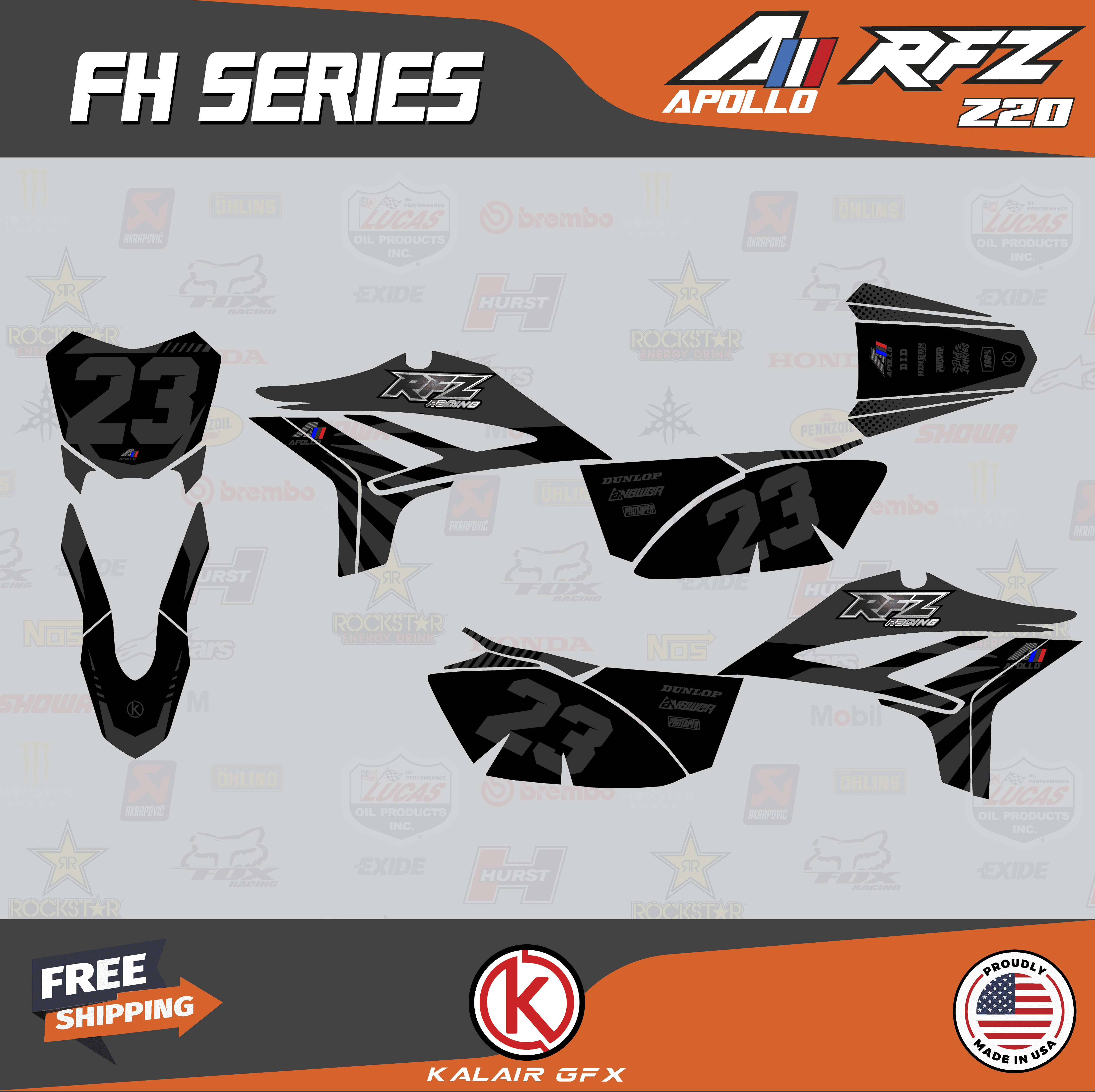 Kalair GFX Graphics Kit for Apollo RFZ Z20 Z40 (All Years) Fh Series ...