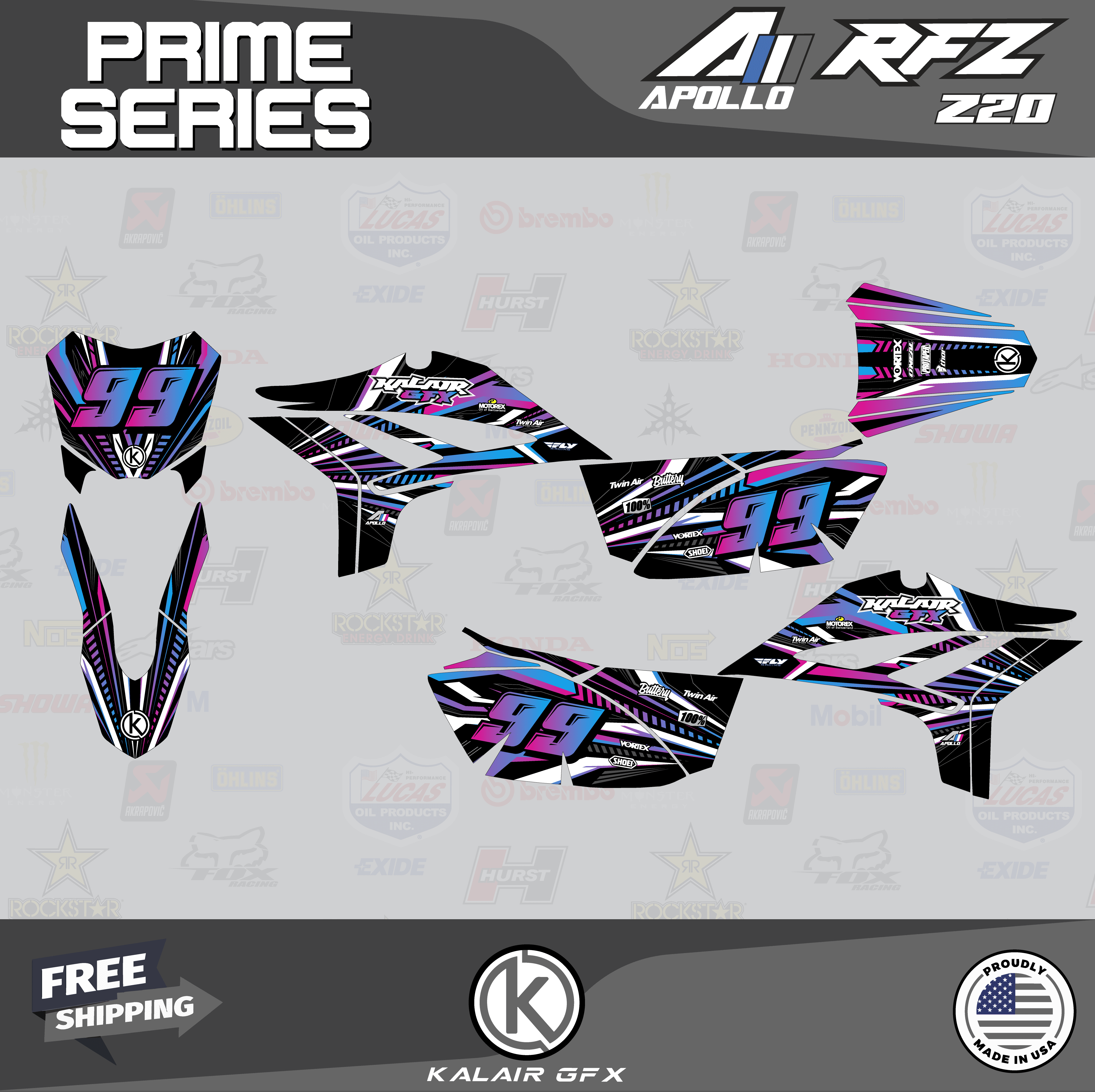 Kalair GFX Graphics Kit for Apollo RFZ Z20 Z40 (All Years) Prime Series ...