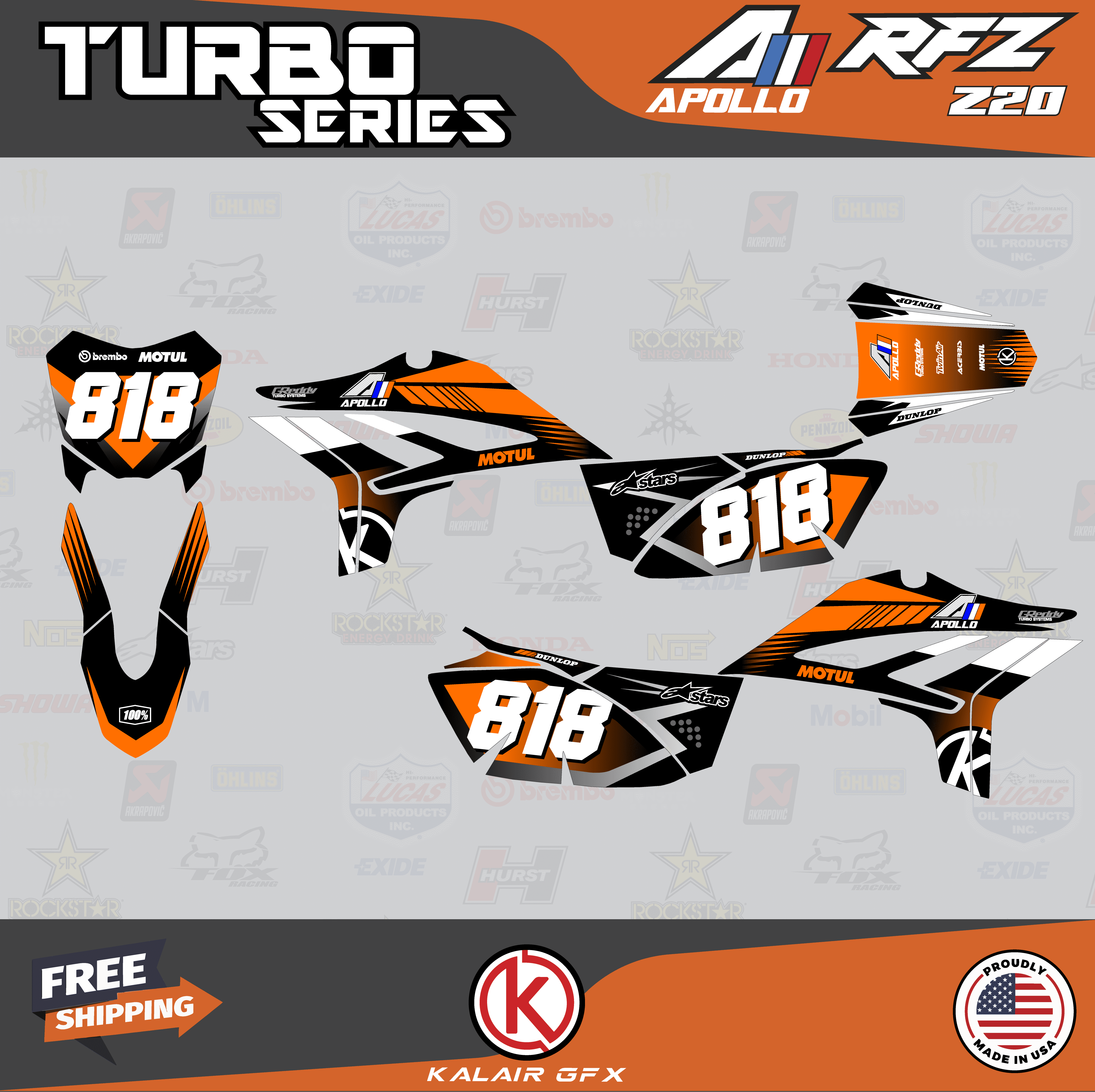 Kalair GFX Graphics Kit for Apollo RFZ Z20 Z40 (All Years) Turbo Series ...