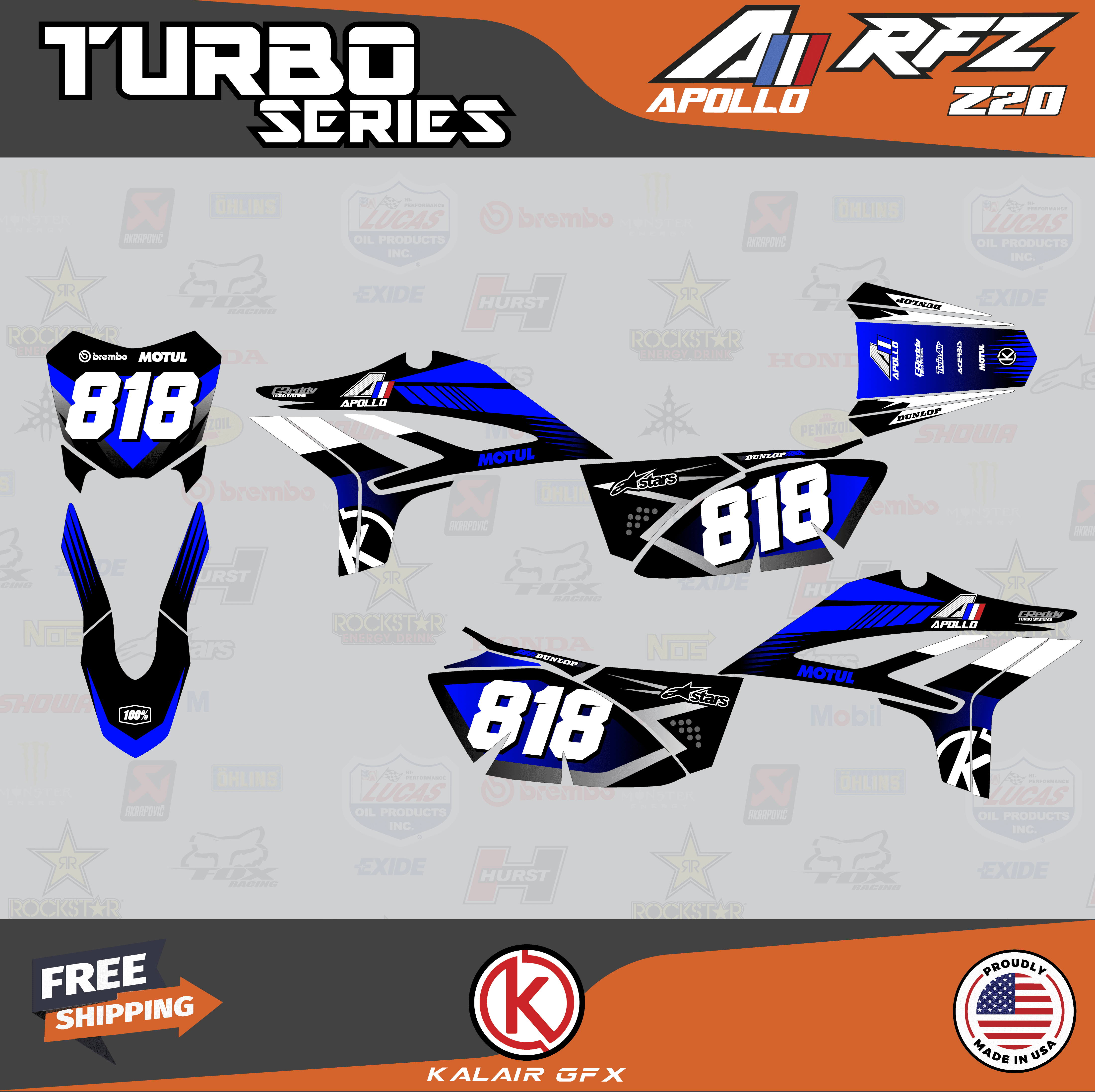 Kalair GFX Graphics Kit for Apollo RFZ Z20 Z40 (All Years) Turbo Series ...