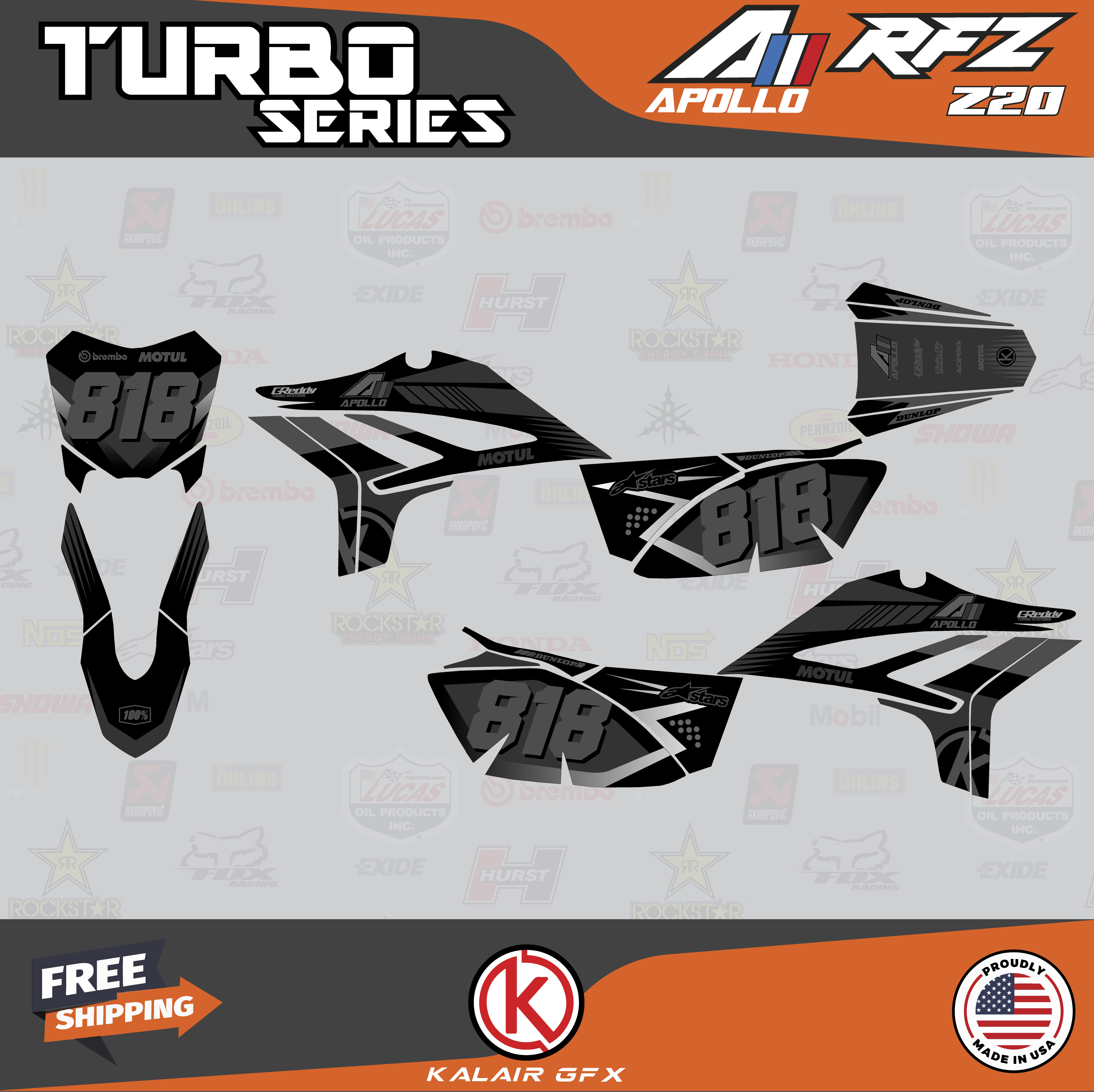 Kalair GFX Graphics Kit for Apollo RFZ Z20 Z40 (All Years) Turbo Series ...