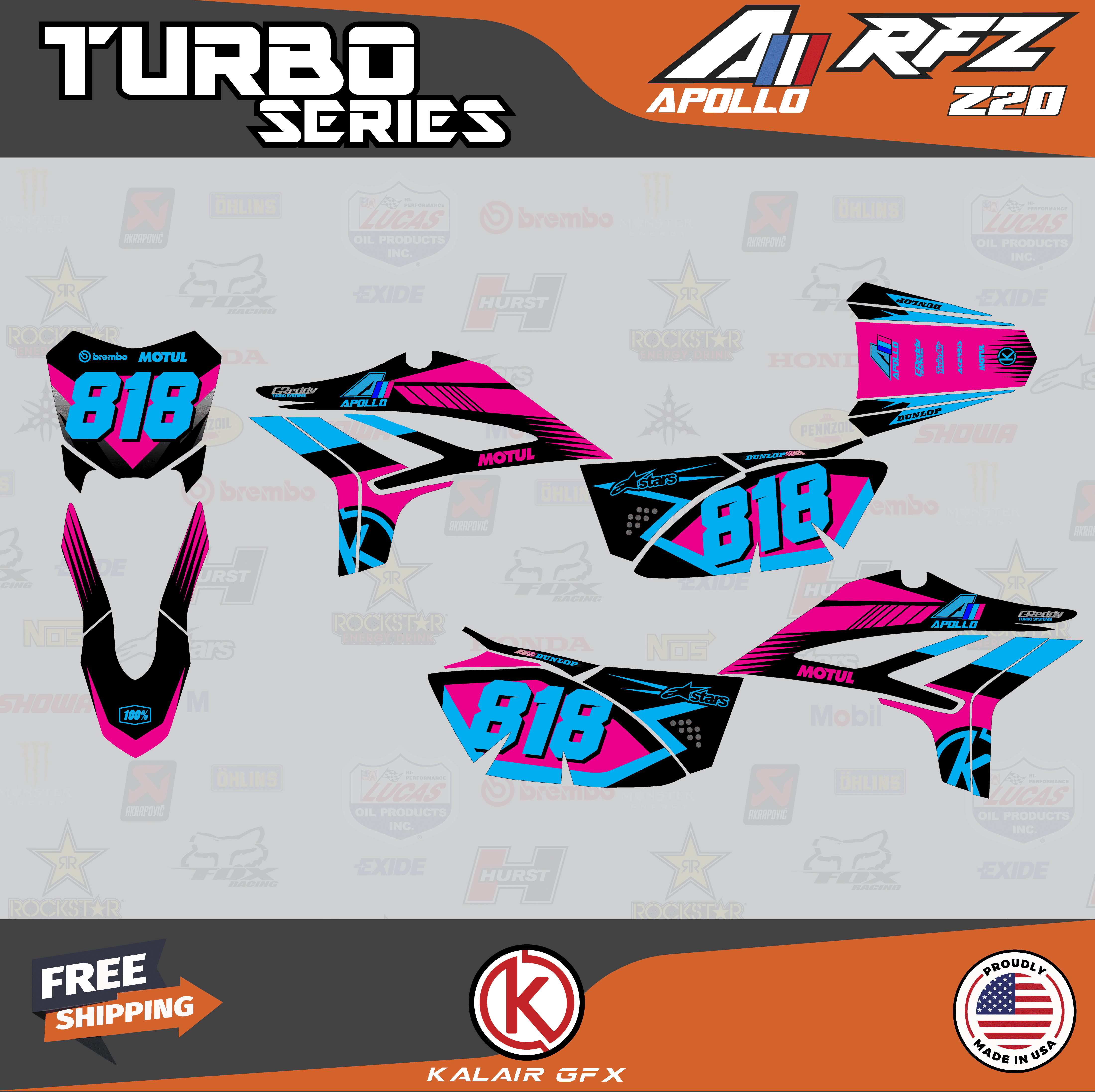 Kalair GFX Graphics Kit for Apollo RFZ Z20 Z40 (All Years) Turbo Series ...