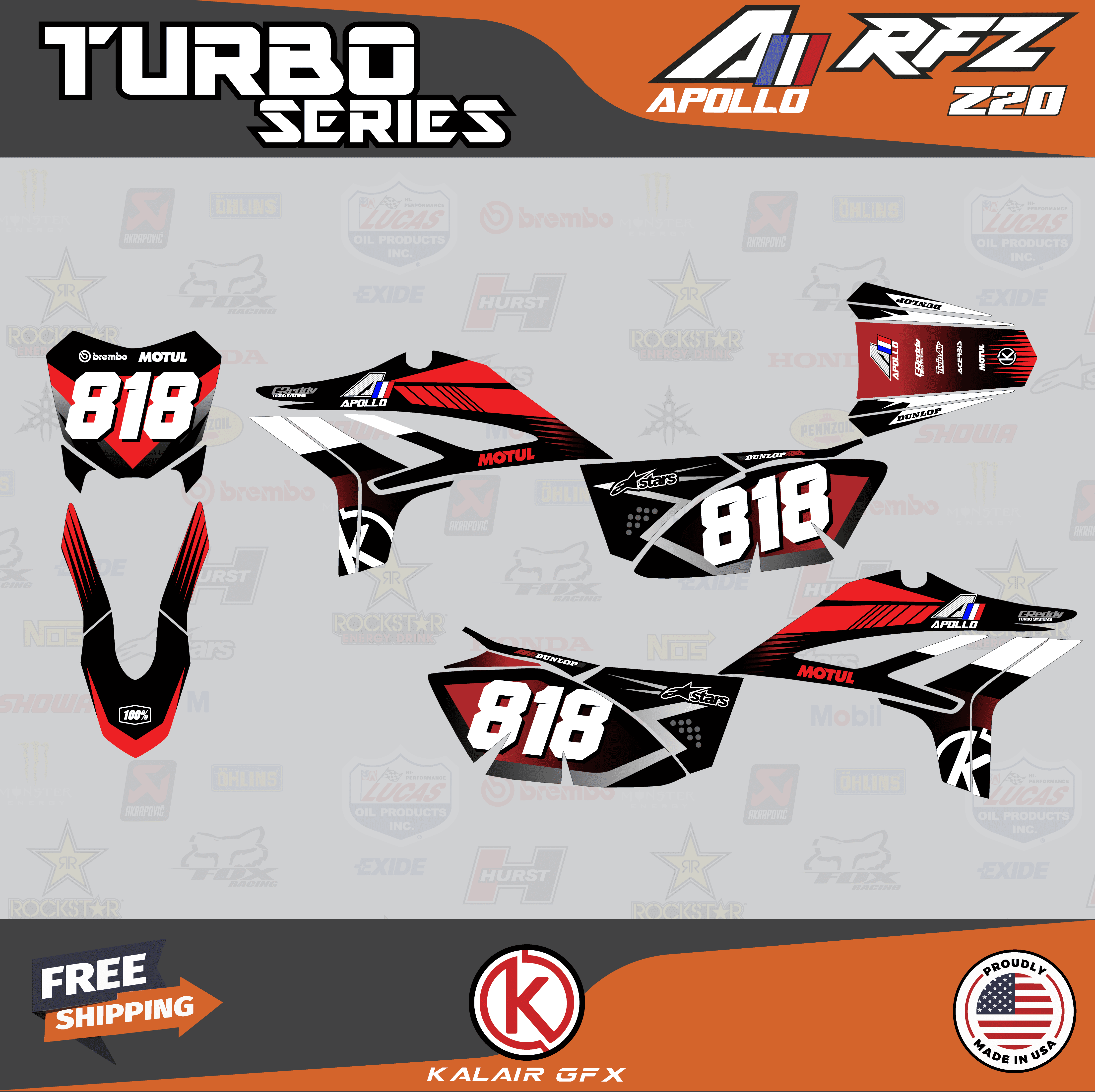 Kalair GFX Graphics Kit for Apollo RFZ Z20 Z40 (All Years) Turbo Series ...
