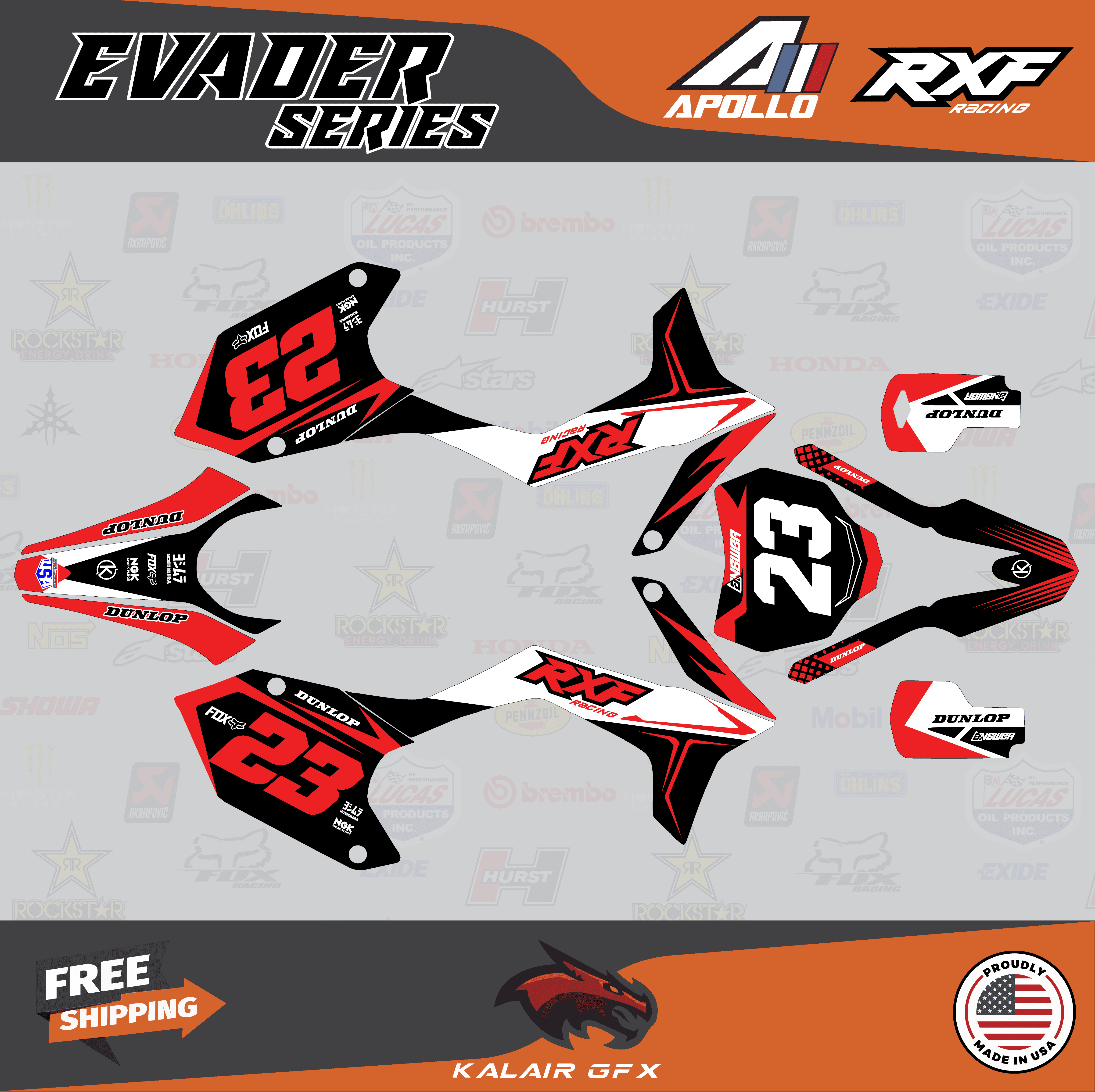 Kalair GFX Graphics Kit for Apollo RXF (All Years) Evader Series ...