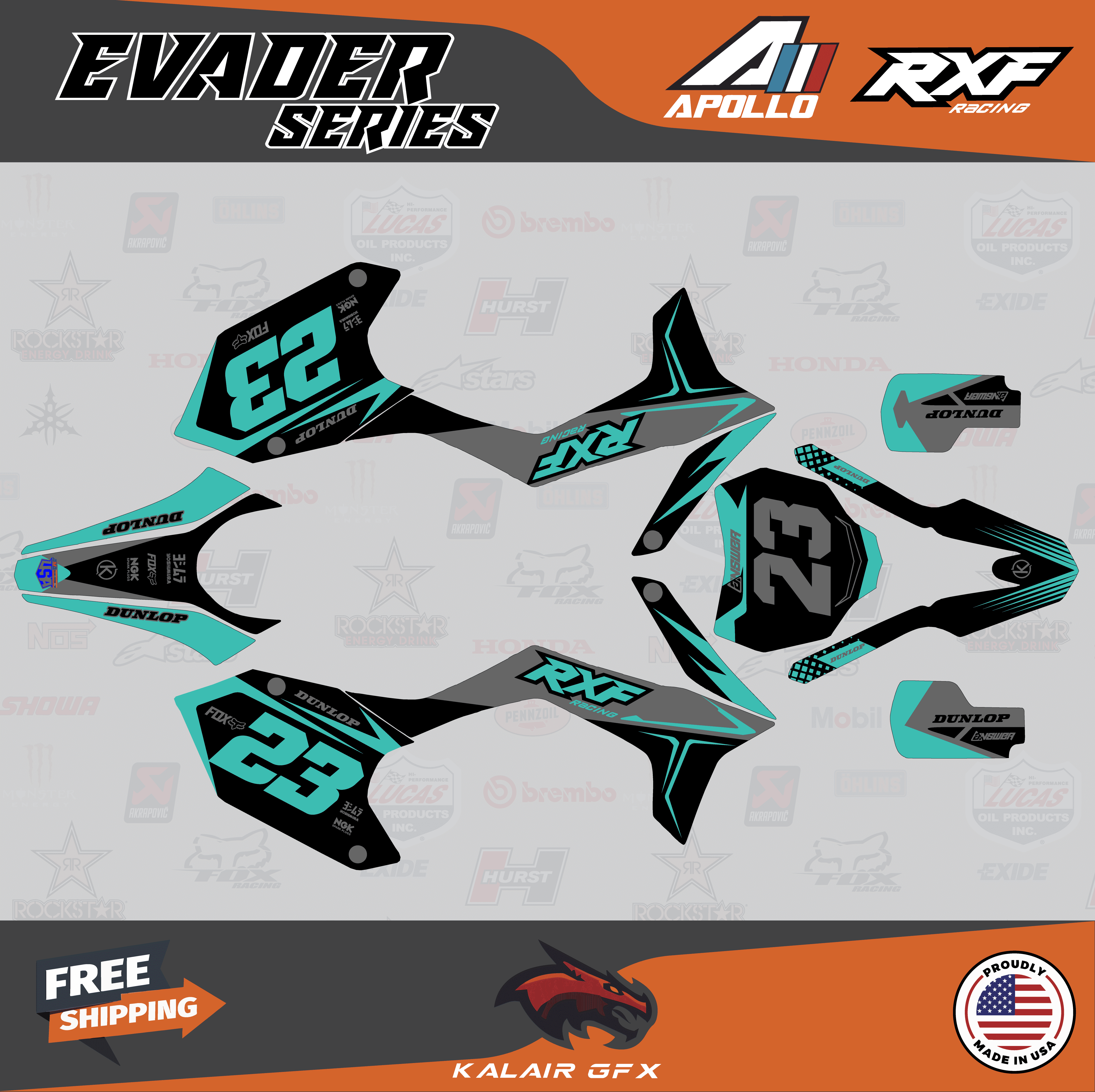 Kalair GFX Graphics Kit for Apollo RXF (All Years) Evader Series ...